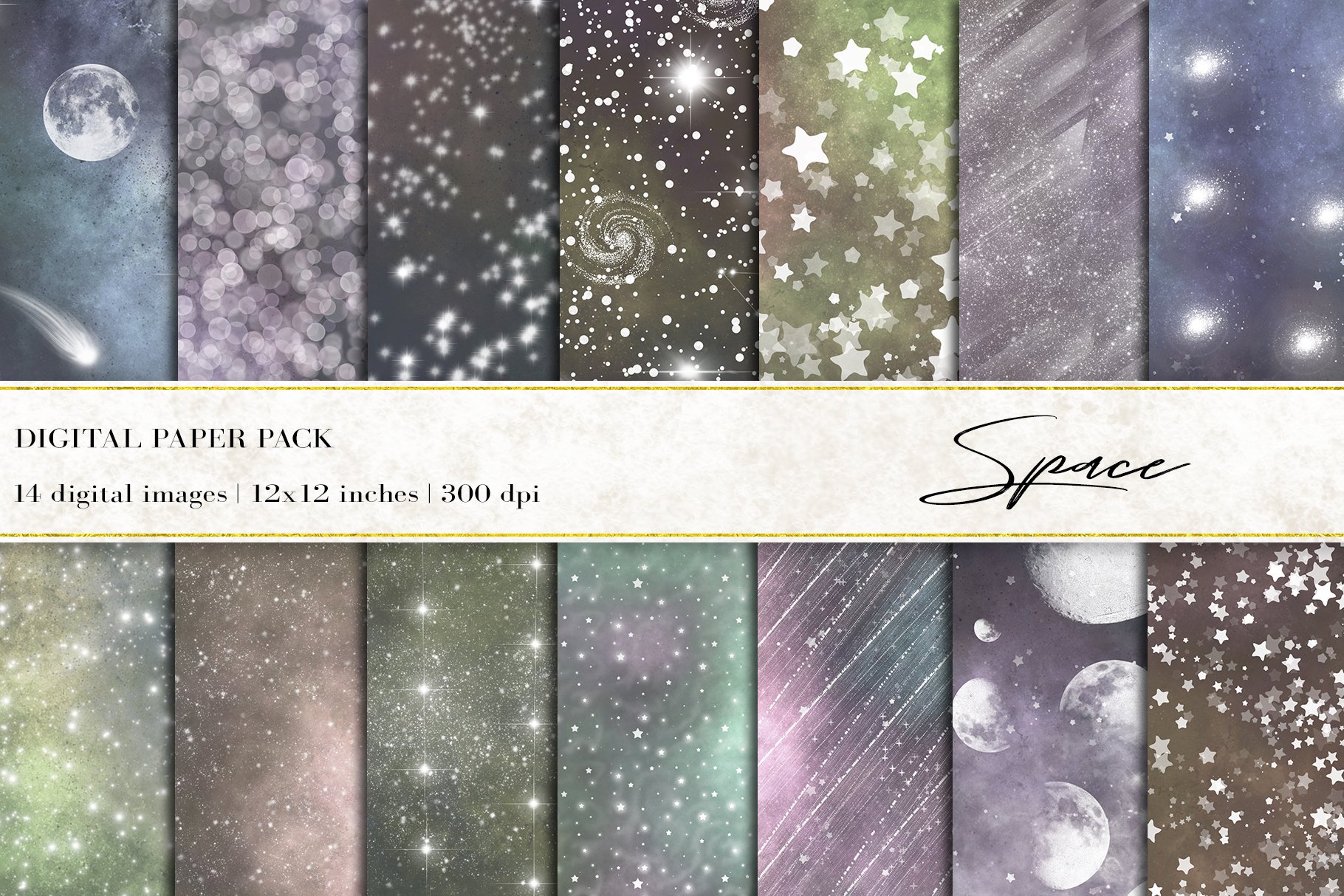 Space Digital Paper, Galaxy Background (1232861) | Backgrounds | Design ...