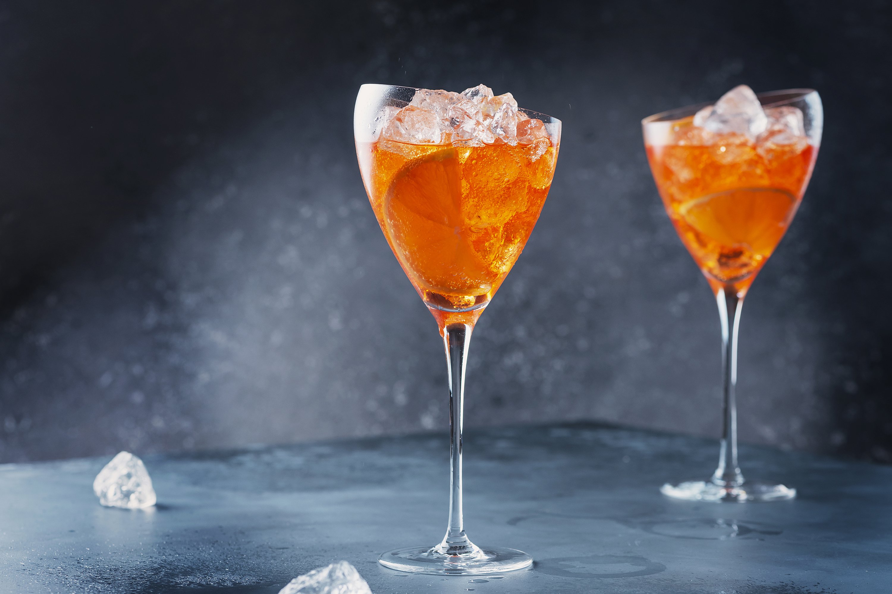 Traditional Italian aperitif Aperol Spriz with orange (675838) | Food ...