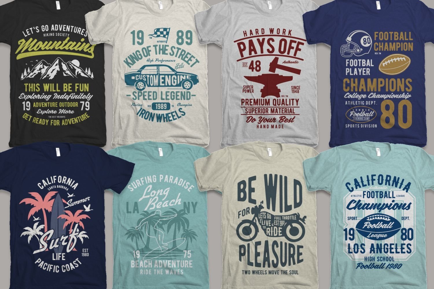 25 Premium Tshirt Designs Big Bundle 8 (97249) | Illustrations | Design ...