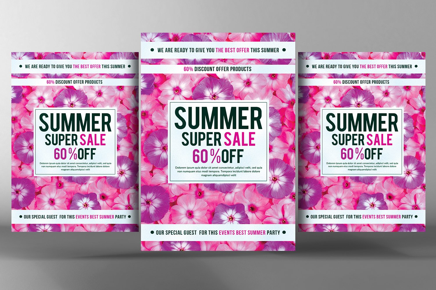 Summer Sale Flyer Template (484217) | Flyers | Design Bundles