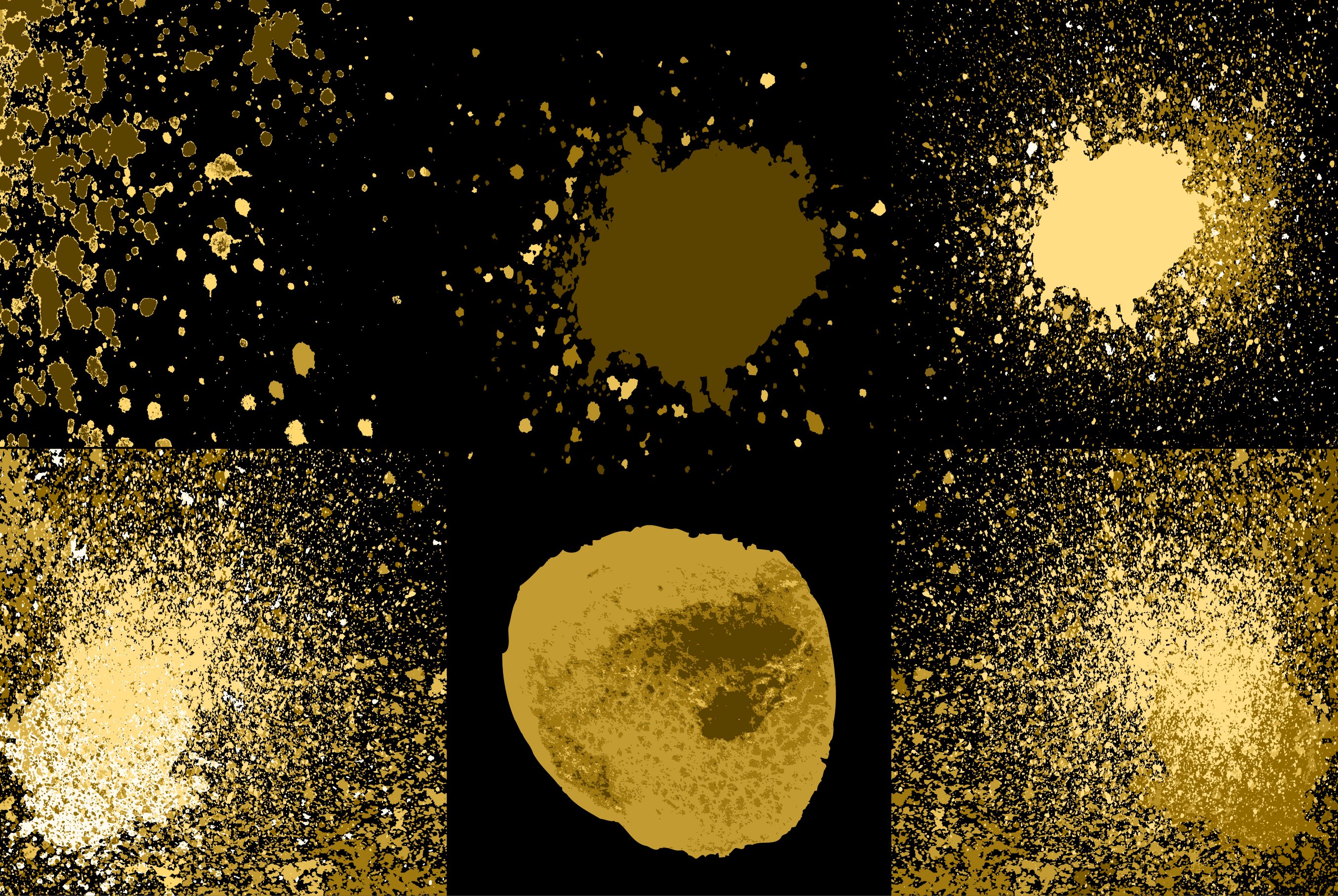 Splatter Paint Black And Gold
