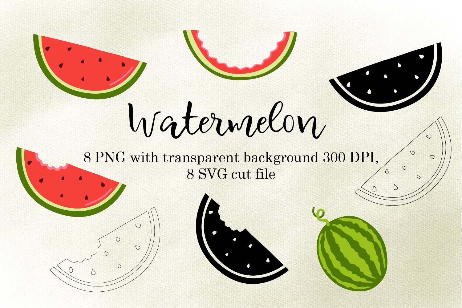 Watermelon SVG files for Cricut and PNG files (765189) | Cut Files ...