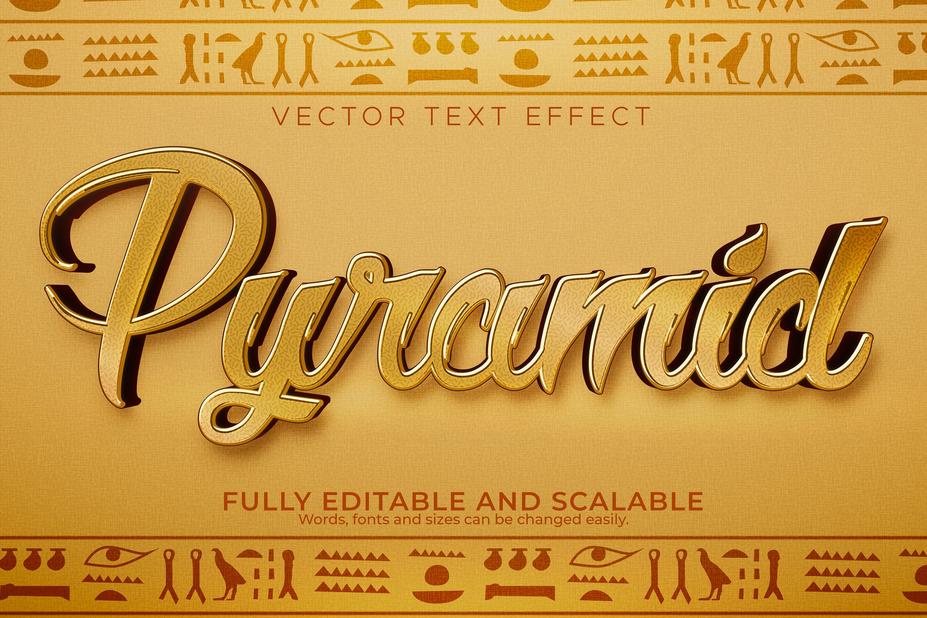 Pyramid text effect editable egypt and ancient text style