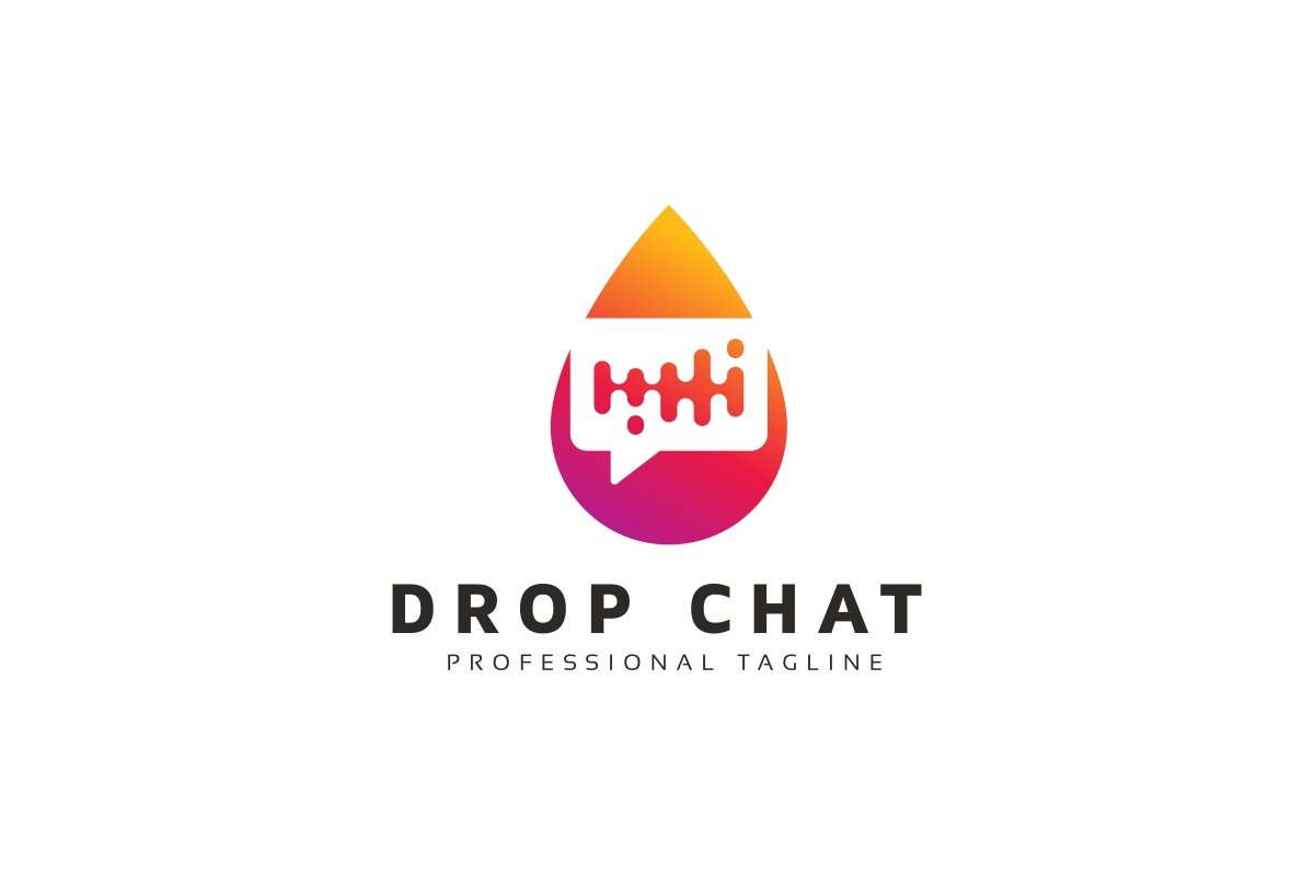 Drop Chat Logo (1280886) | Logos | Design Bundles