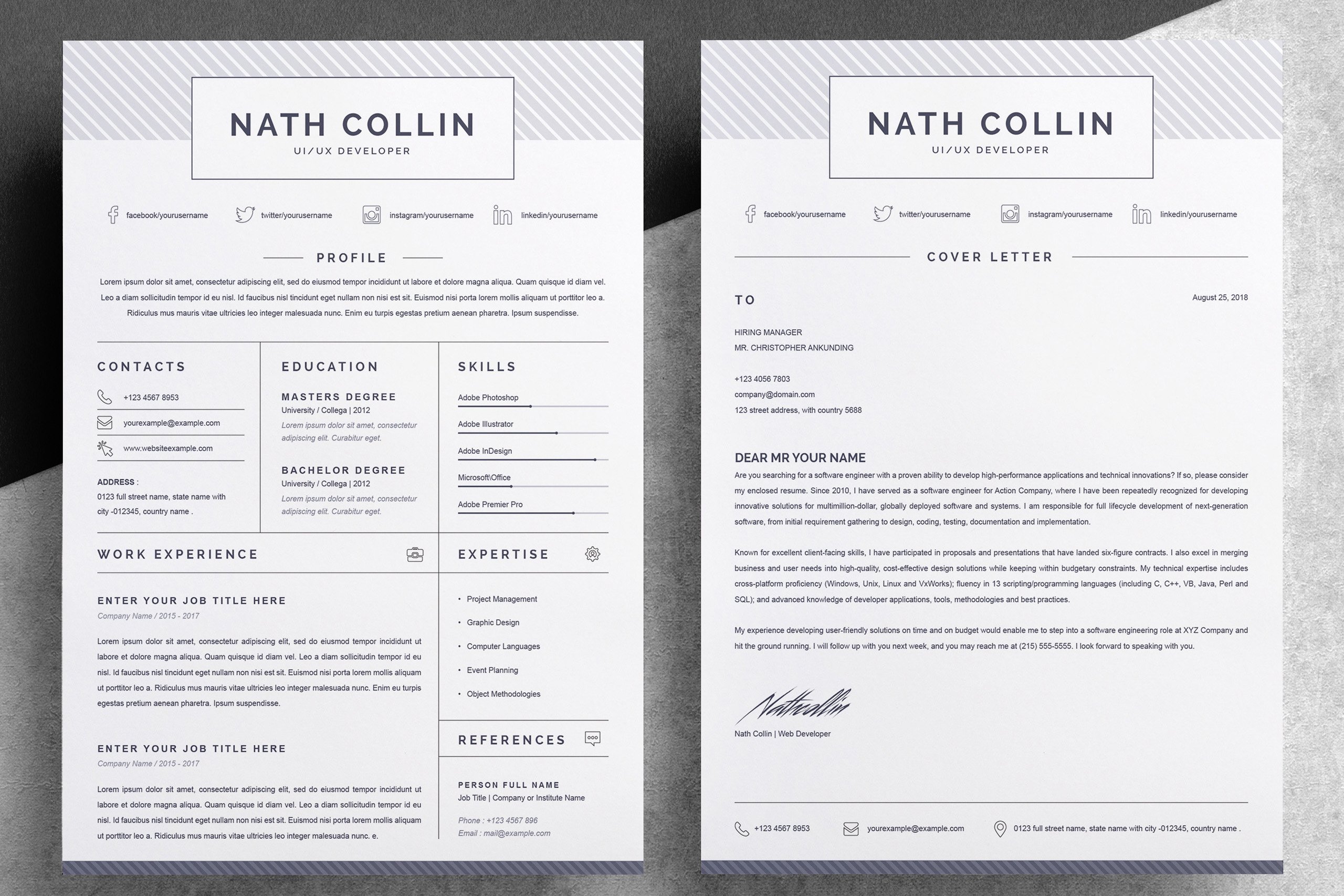 One Page Company Cv Design One Page Resume Template Free Download 