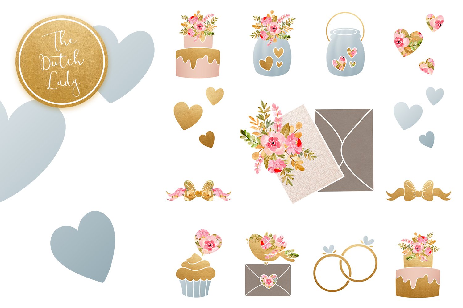 Wedding Day & Marriage Clipart Set (282708) | Illustrations | Design ...