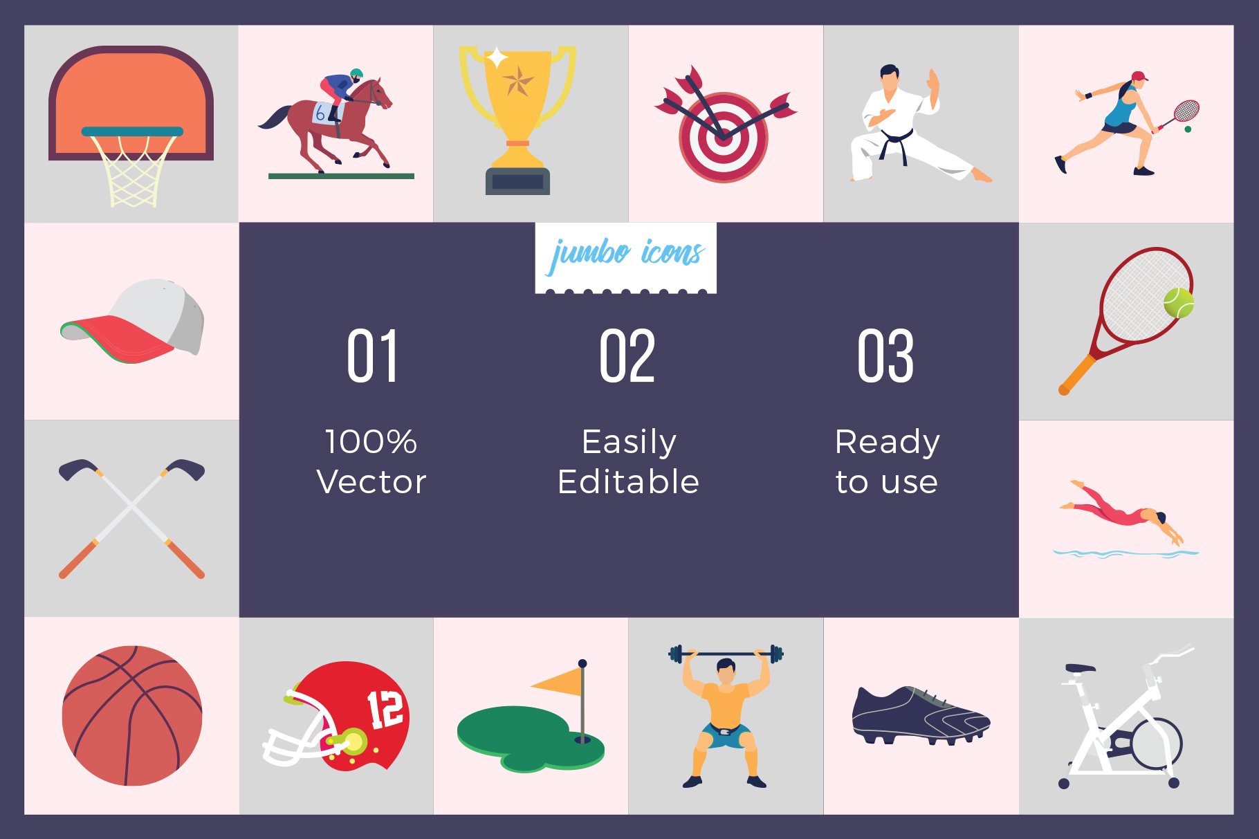 Flat Vector Icons Sports Pack V2 (514545) | Icons | Design Bundles