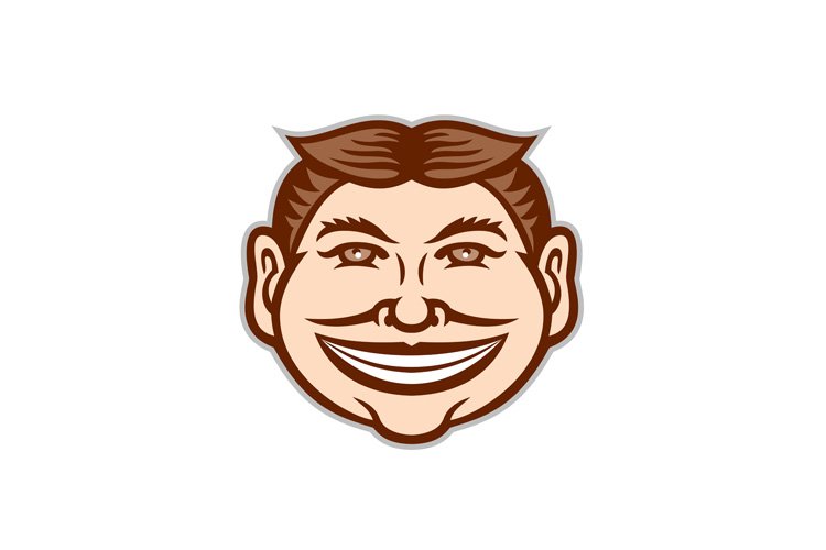 Funny Face Front Icon Retro (235217) | Illustrations | Design Bundles