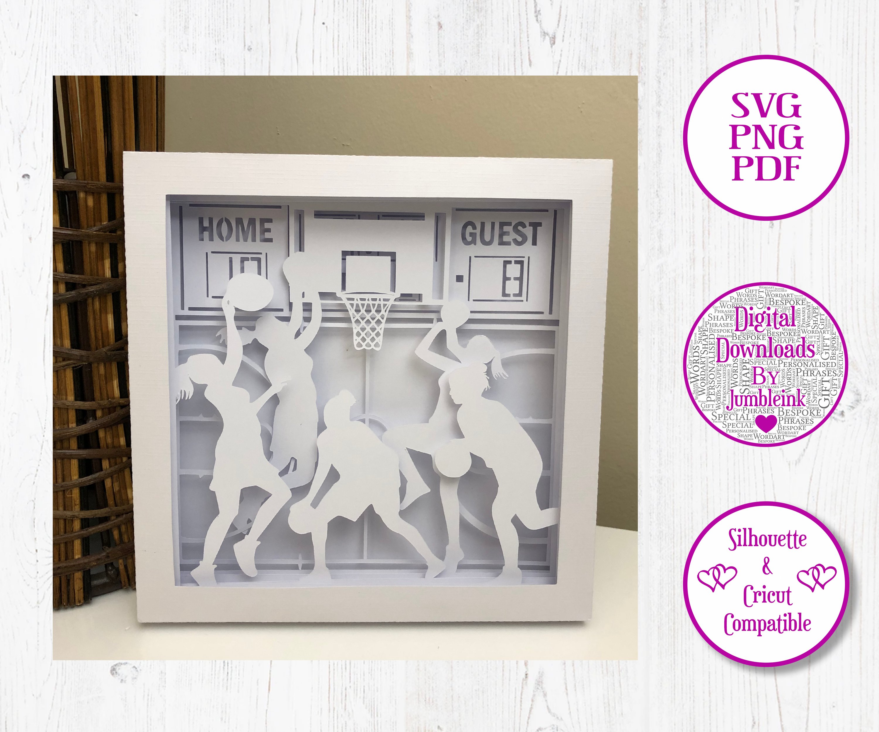 Womens Basketball - 3D Paper Cut Template Light Box (787817) | Cut ...
