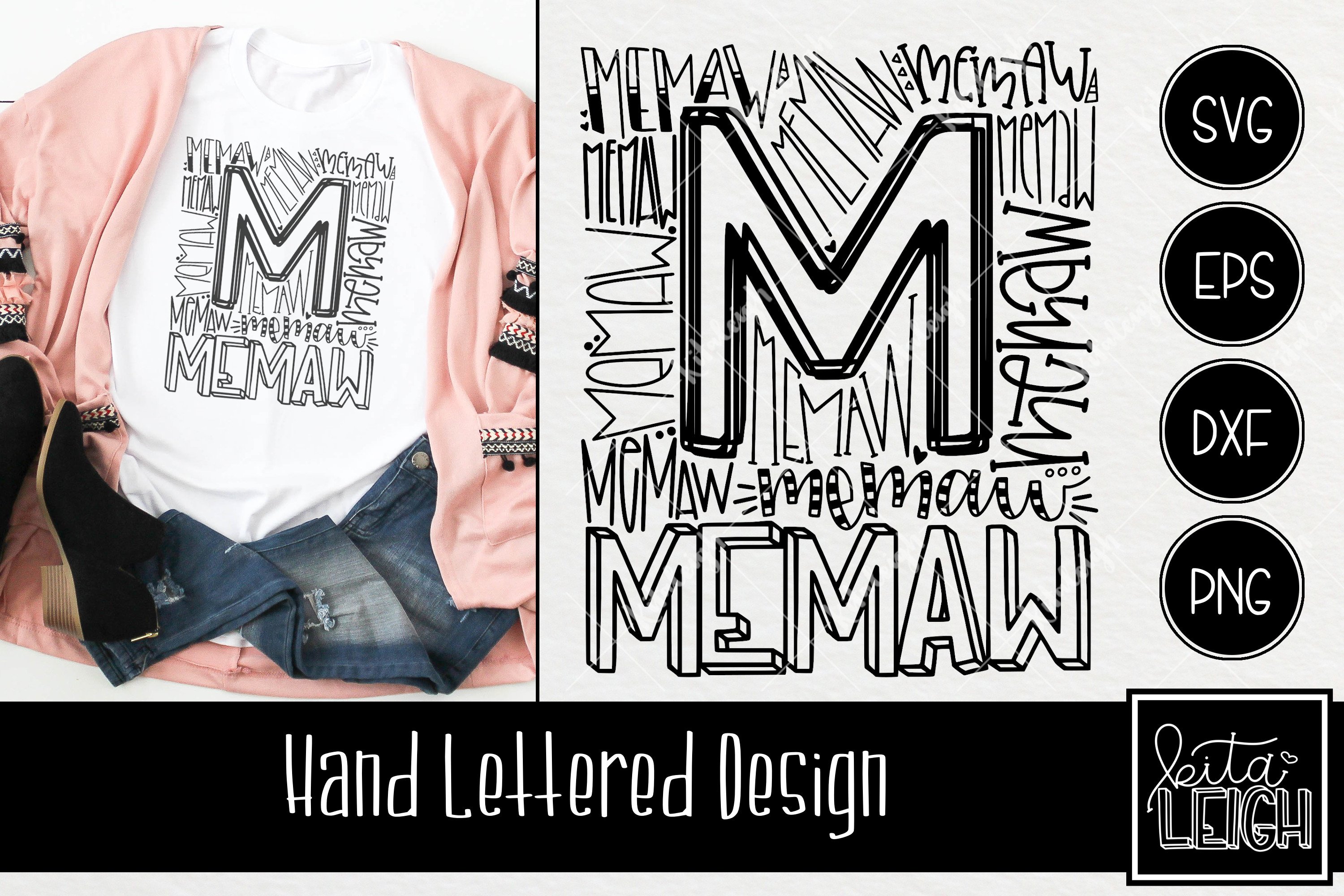 Memaw Typography SVG (513508) | Hand Lettered | Design Bundles