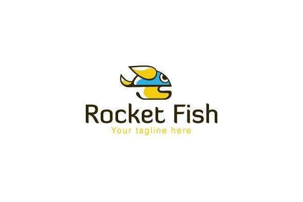 Rocket Fish - Simple Cute Stock Logo Template (25343) | Logos | Design ...