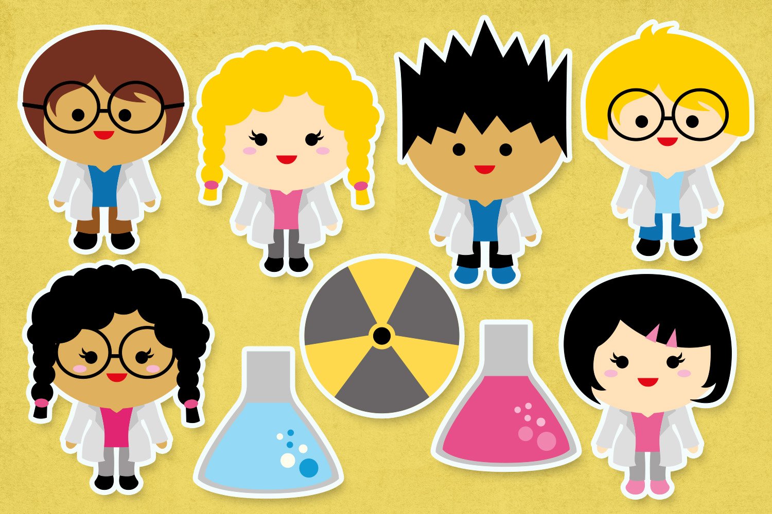 Little scientist illustrations clip art