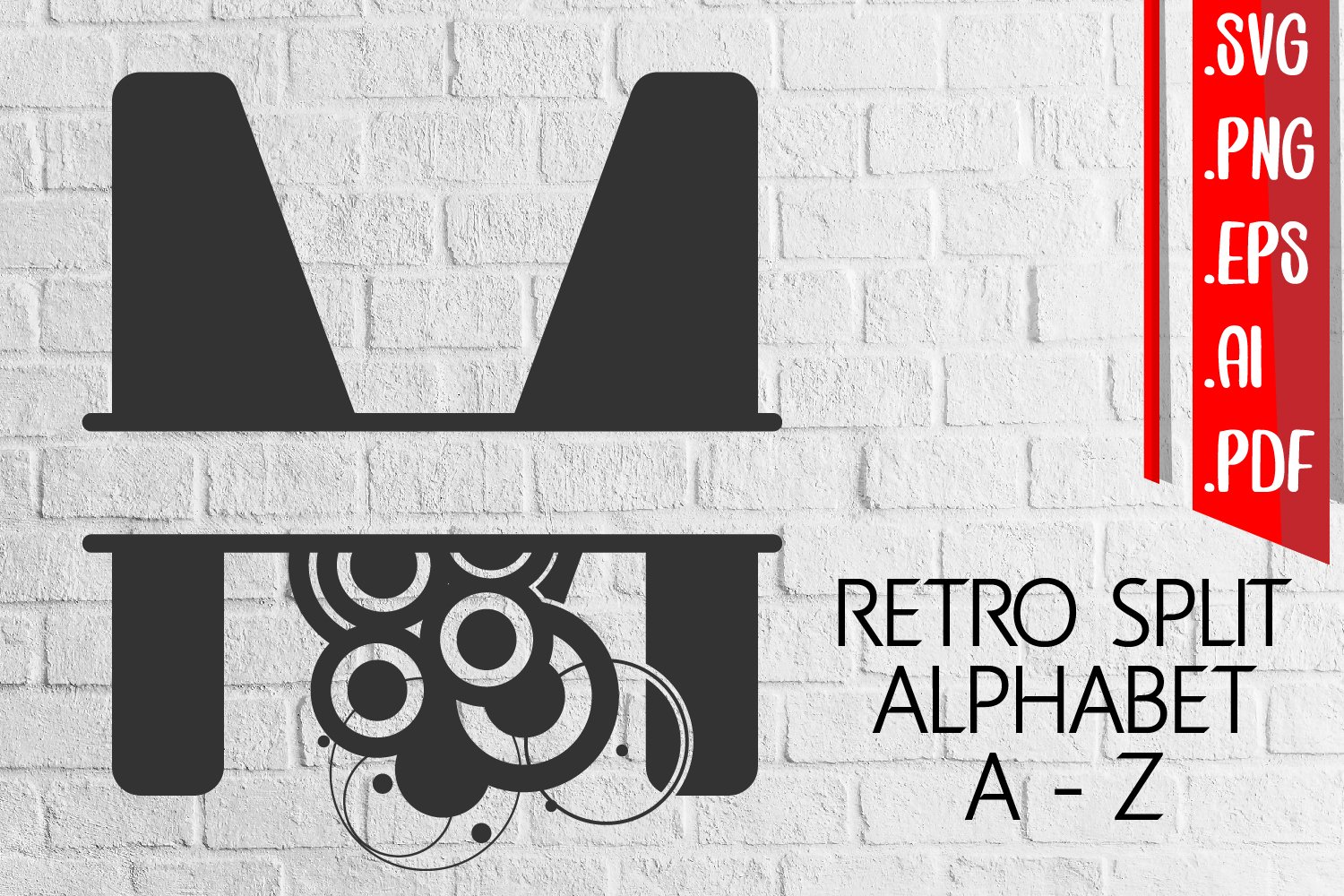 Retro Abstract Split Alphabet A-Z svg eps ai png pdf (1219130 ...