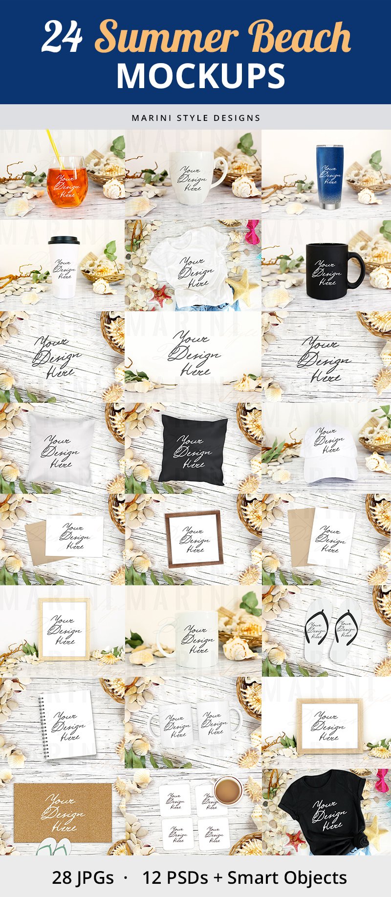 Neutral color Summer Mockup Bundle, Beach Mockup bundle 1197 (536549 ...