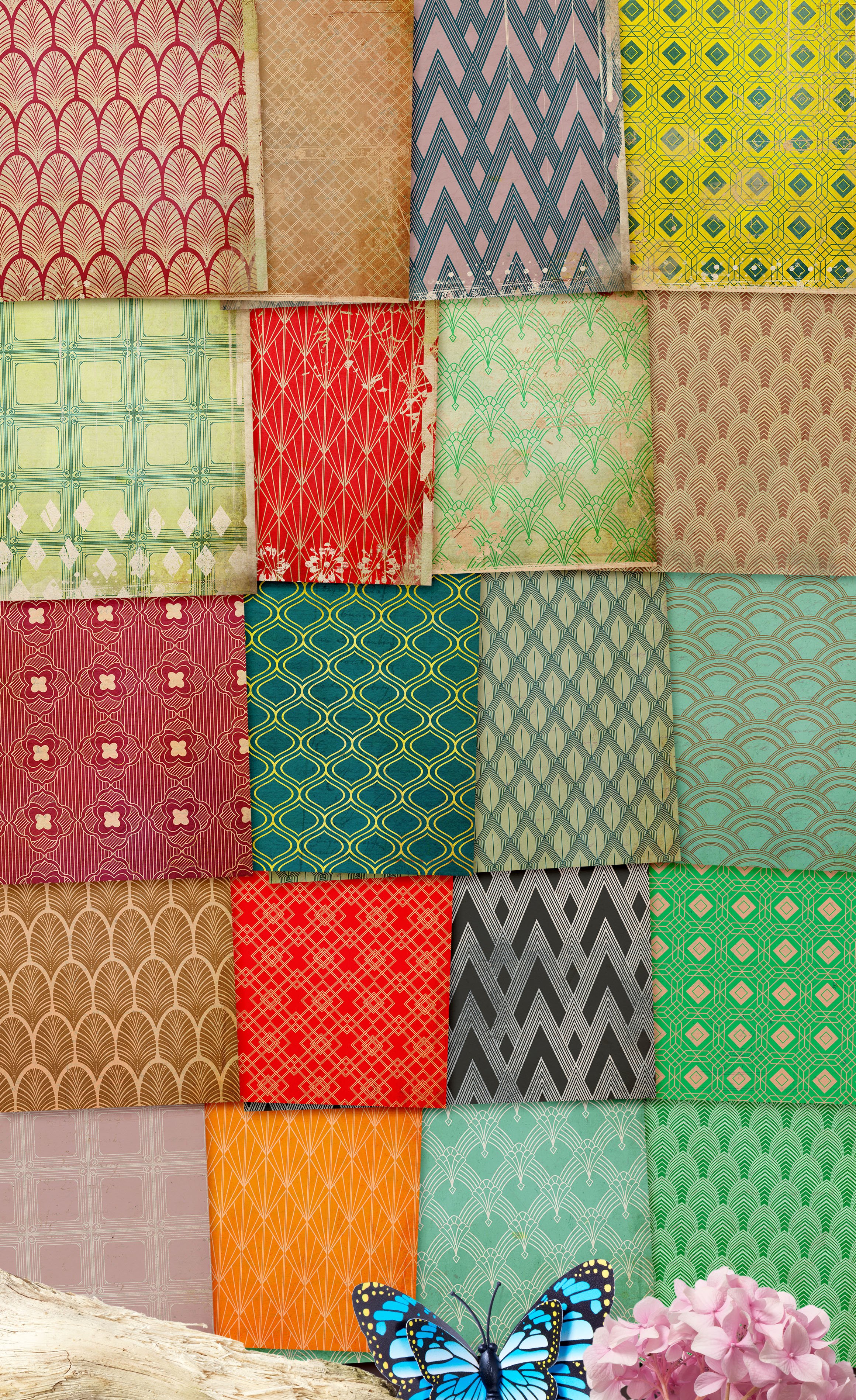 Vintage Art Deco Digital Papers