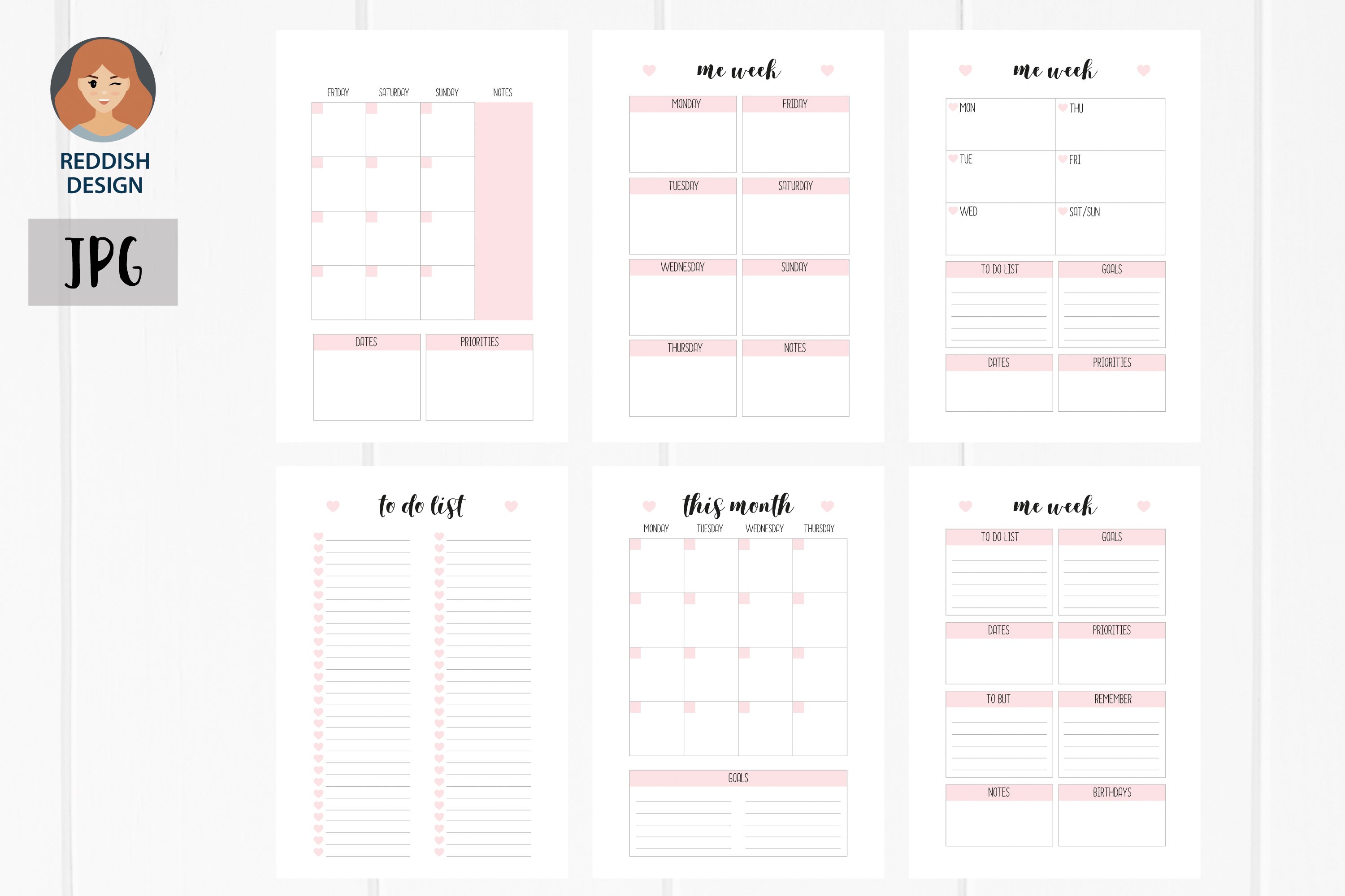99 Planner pages A4 size, printable digital templates set (1157329 ...