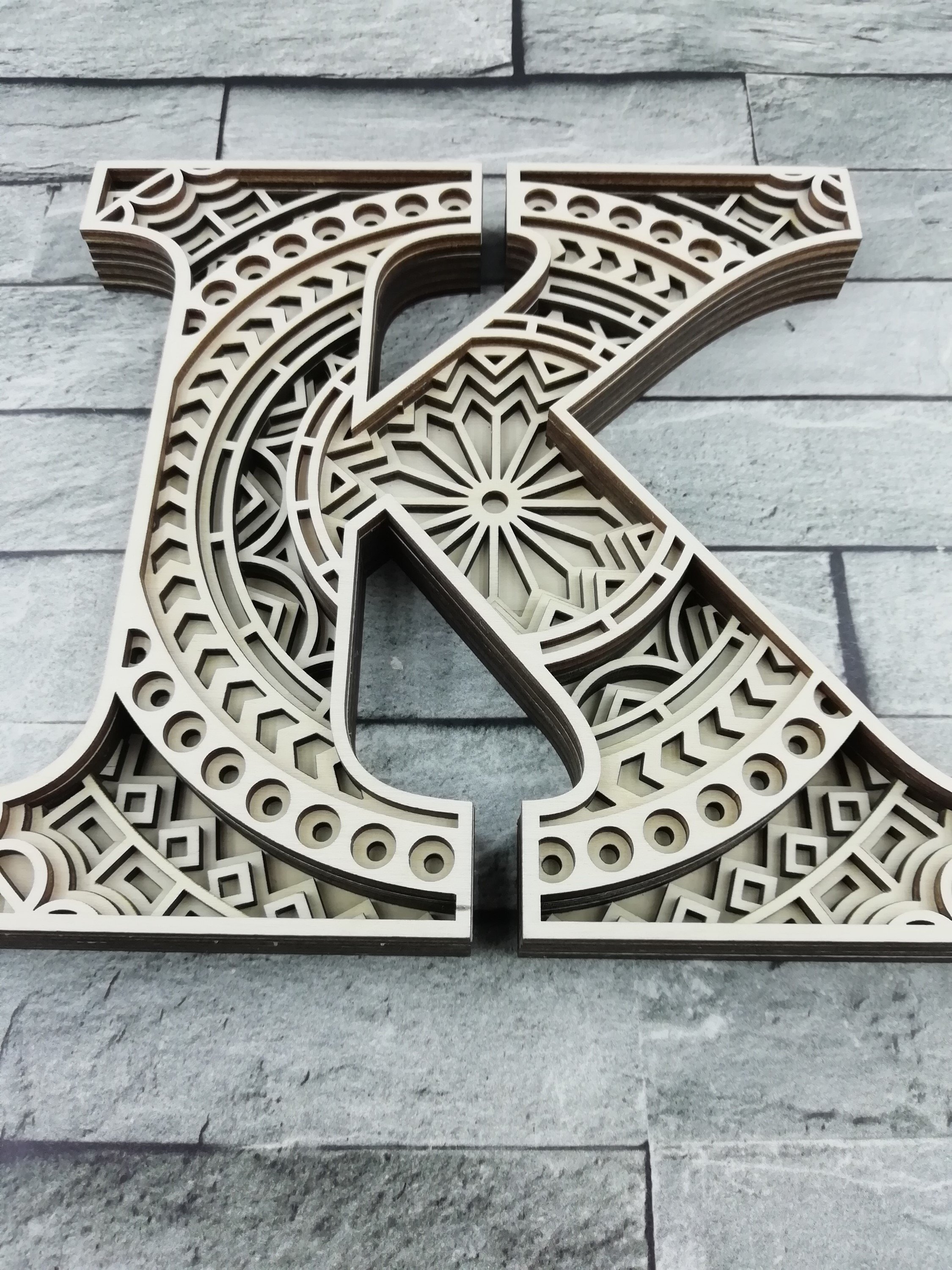 Layered Letter K, Layered letters SVG, Multilayer Letters (898053 ...