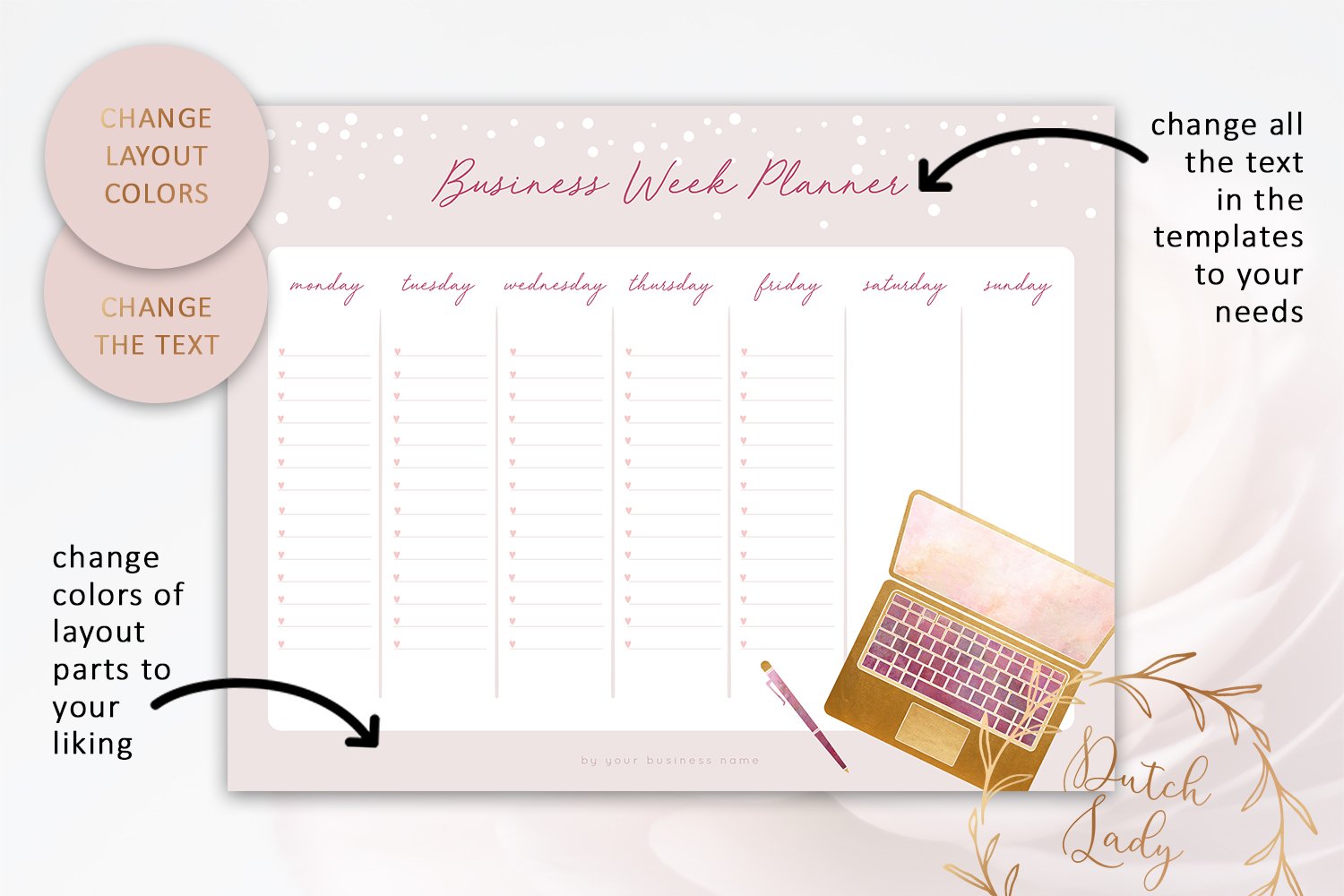 PSD Planner Pack Template - Lady Boss - Design #1 (463286) | Digital ...