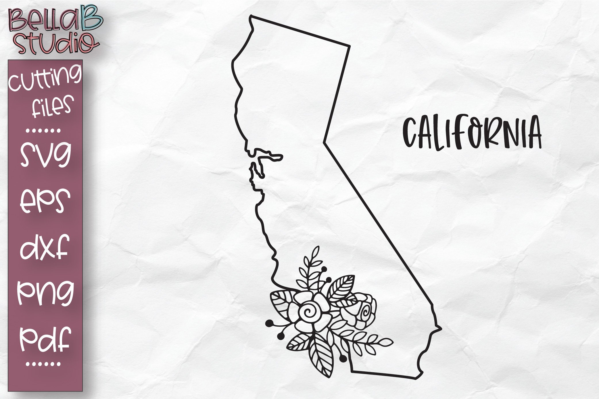 California State SVG, California Floral State Map SVG, Cali (304876 ...