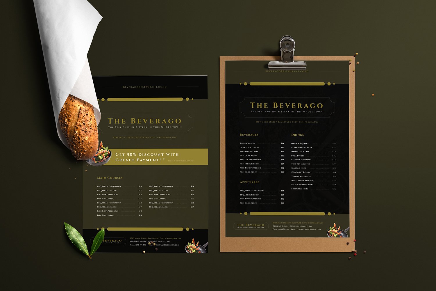 The Beverago | Restaurant Menu (893996) | Flyers | Design Bundles