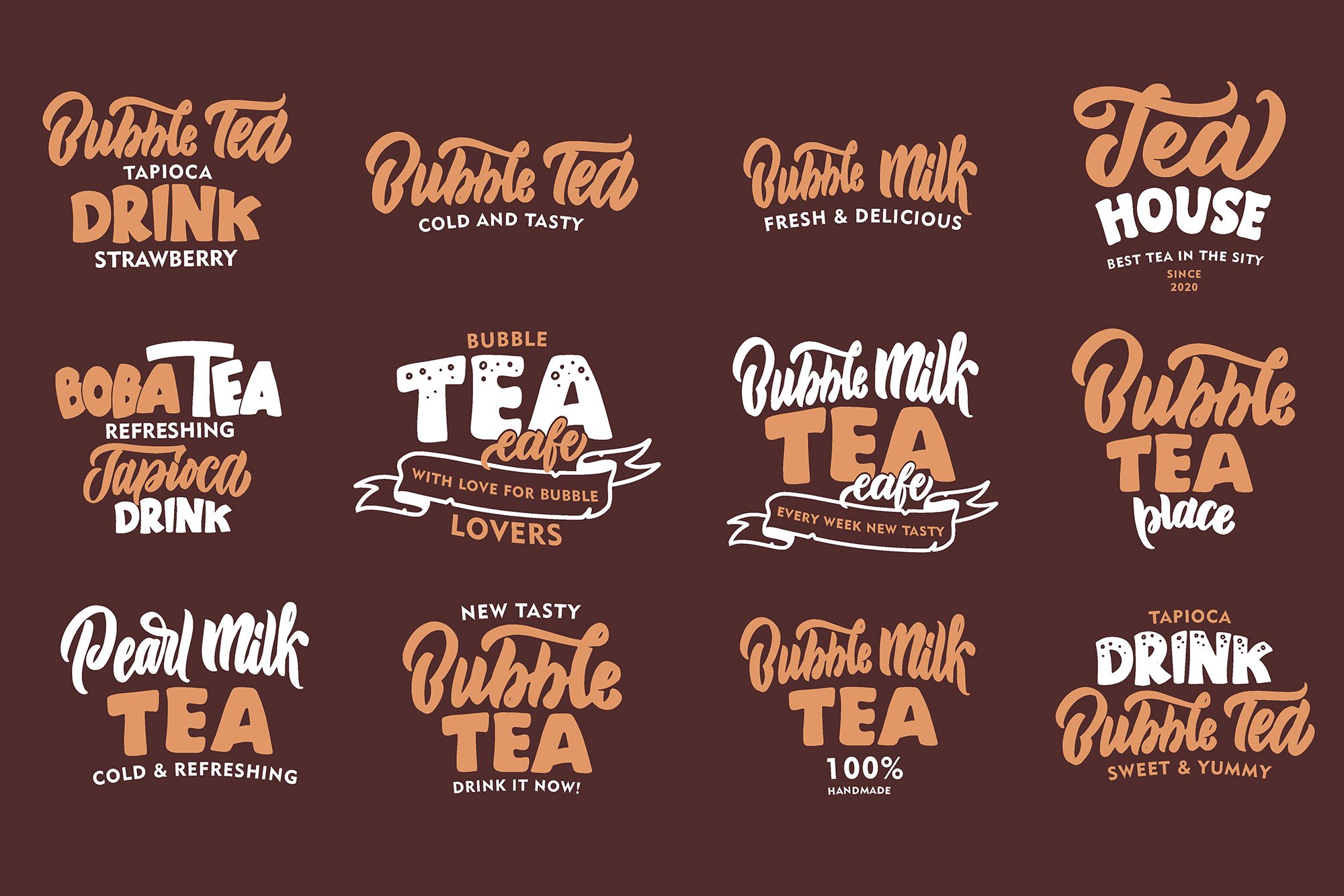 Set of logos Hot & Cold tea (513901) | Logos | Design Bundles
