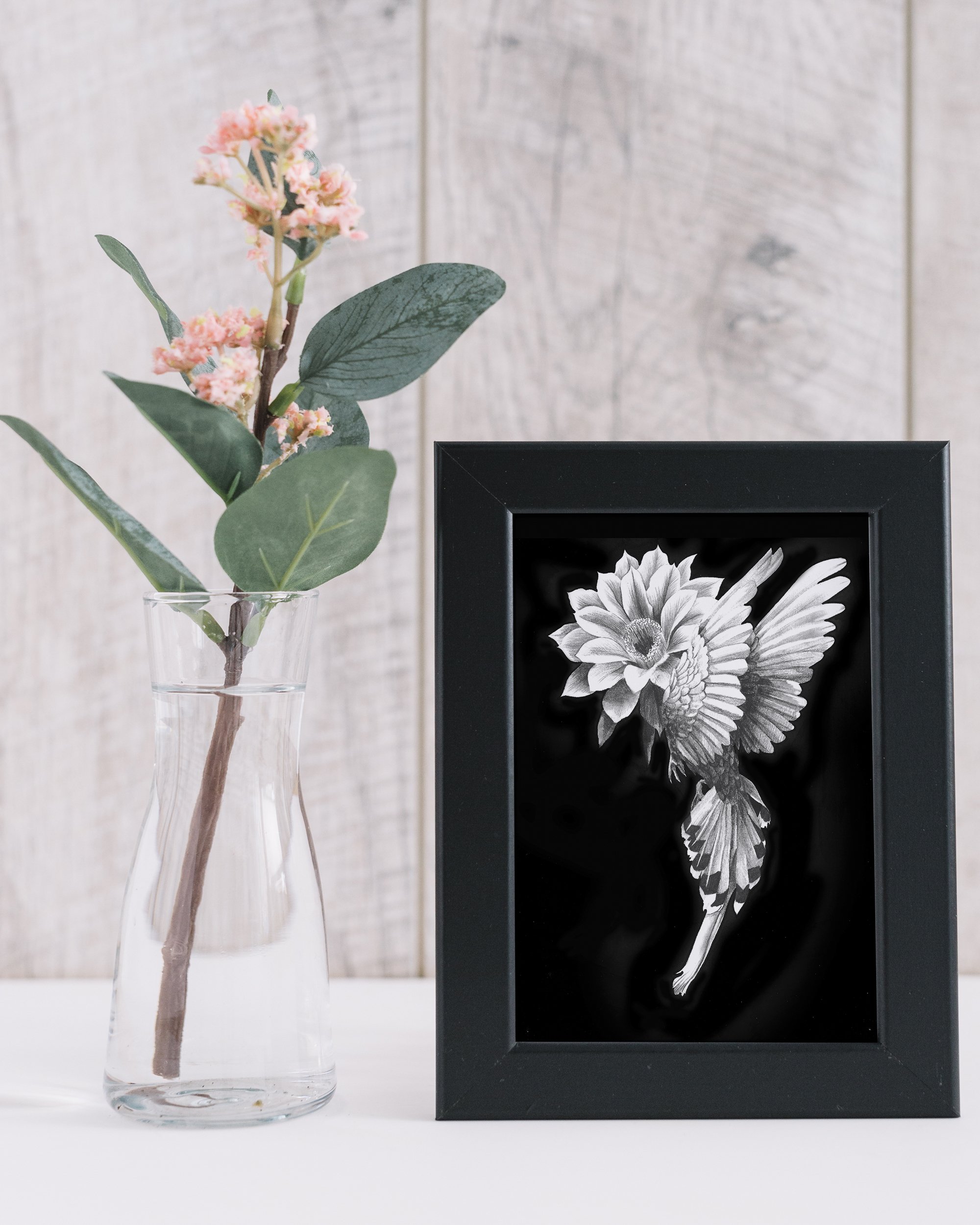 Printable Wall Art Parrot and Flower, Pencil Illustration (542536 ...
