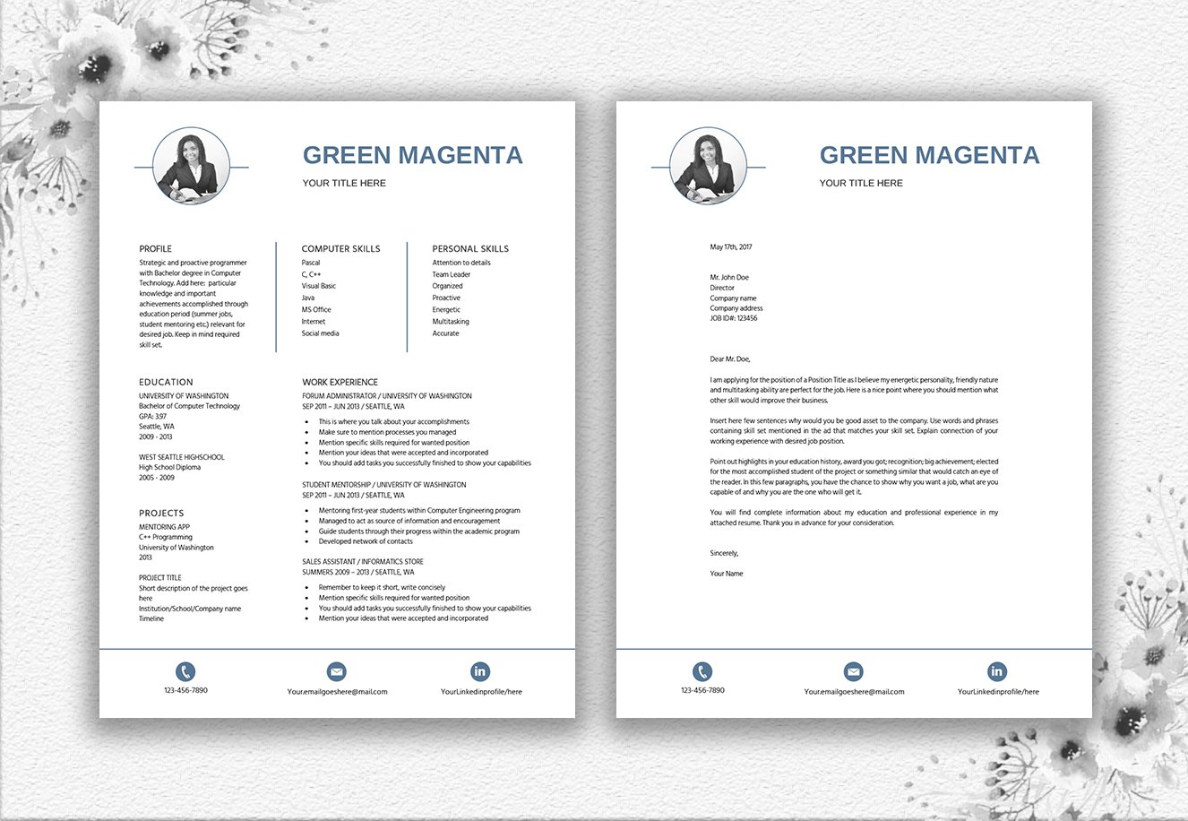 Resume Template Entry Level | Career Starter Pack (43652) | Resume ...