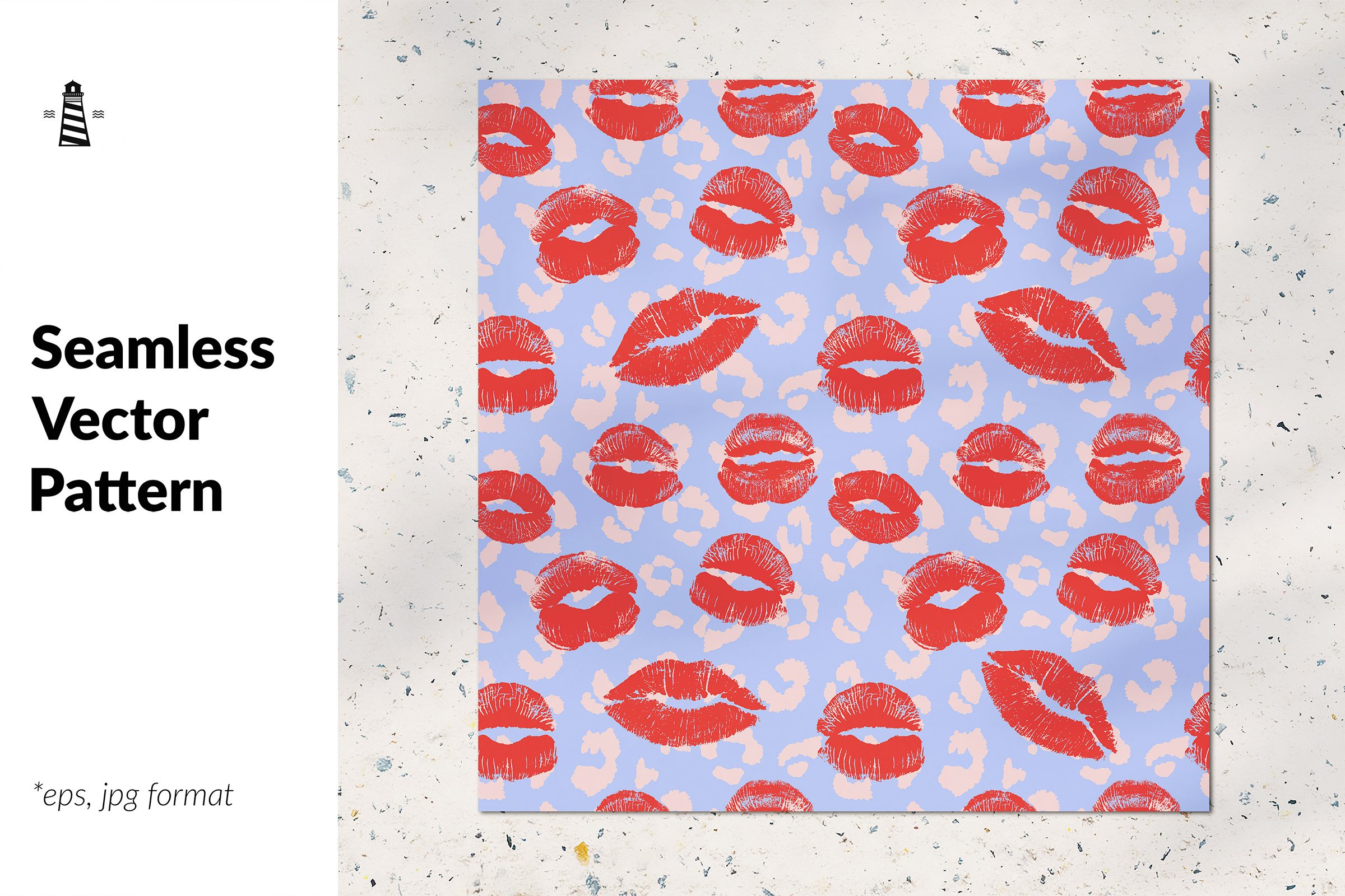 Lipstick kisses seamless pattern (1243388) | Patterns | Design Bundles