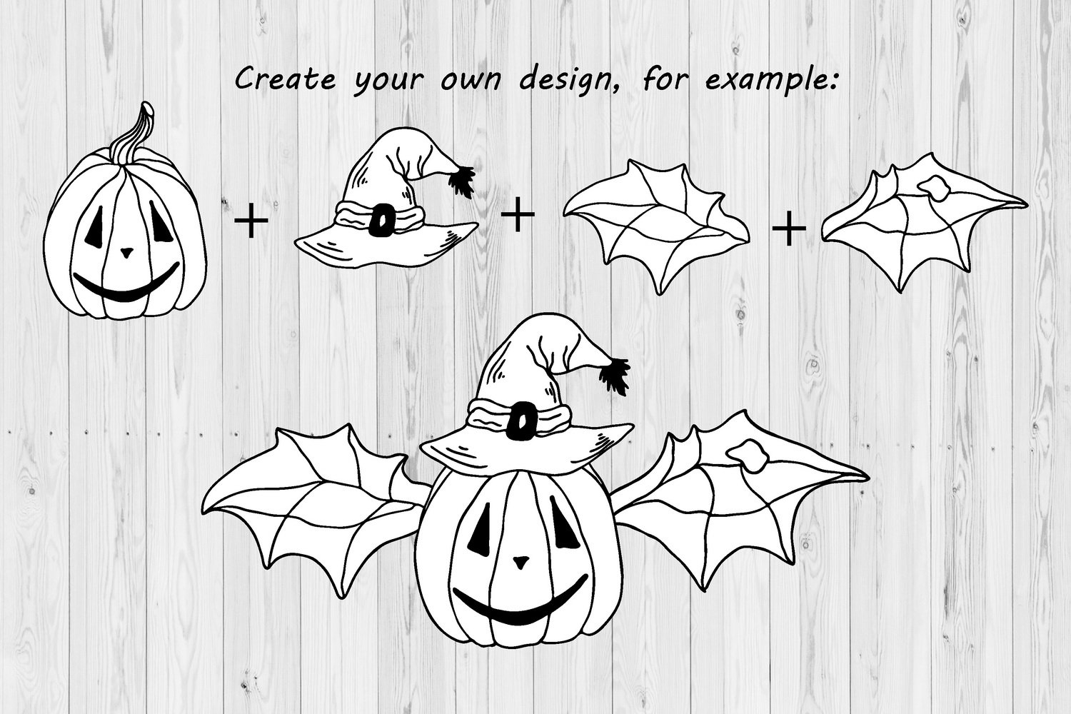 Black And White Halloween Pumpkins Clipart & Cards -Line Art (849959 ...