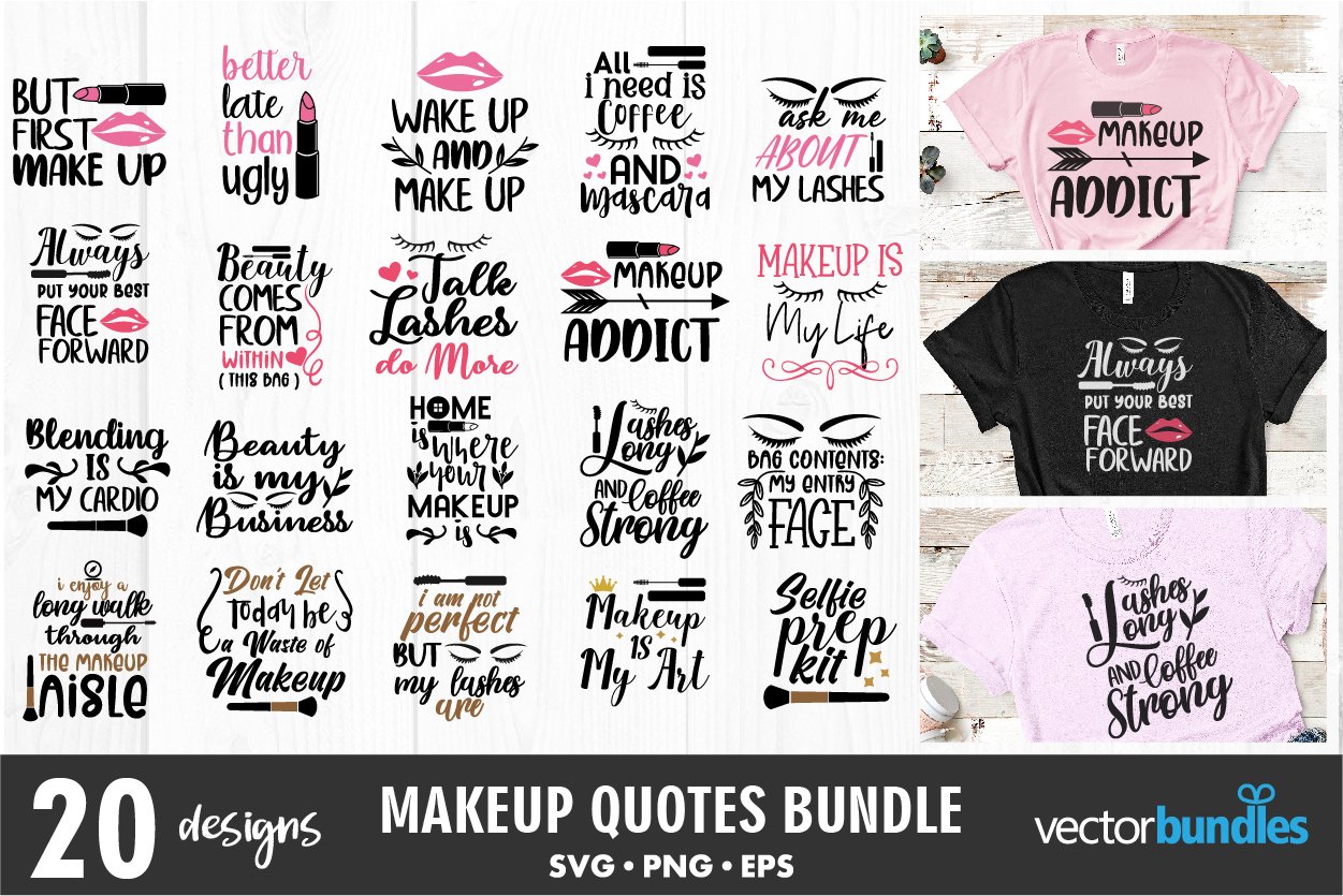 Makeup quote bundle svg (1155084) | Cut Files | Design Bundles