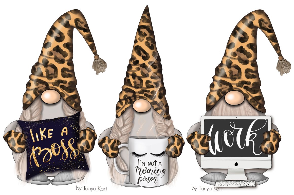 Leopard Gnomes Icons (1211032) | Illustrations | Design Bundles