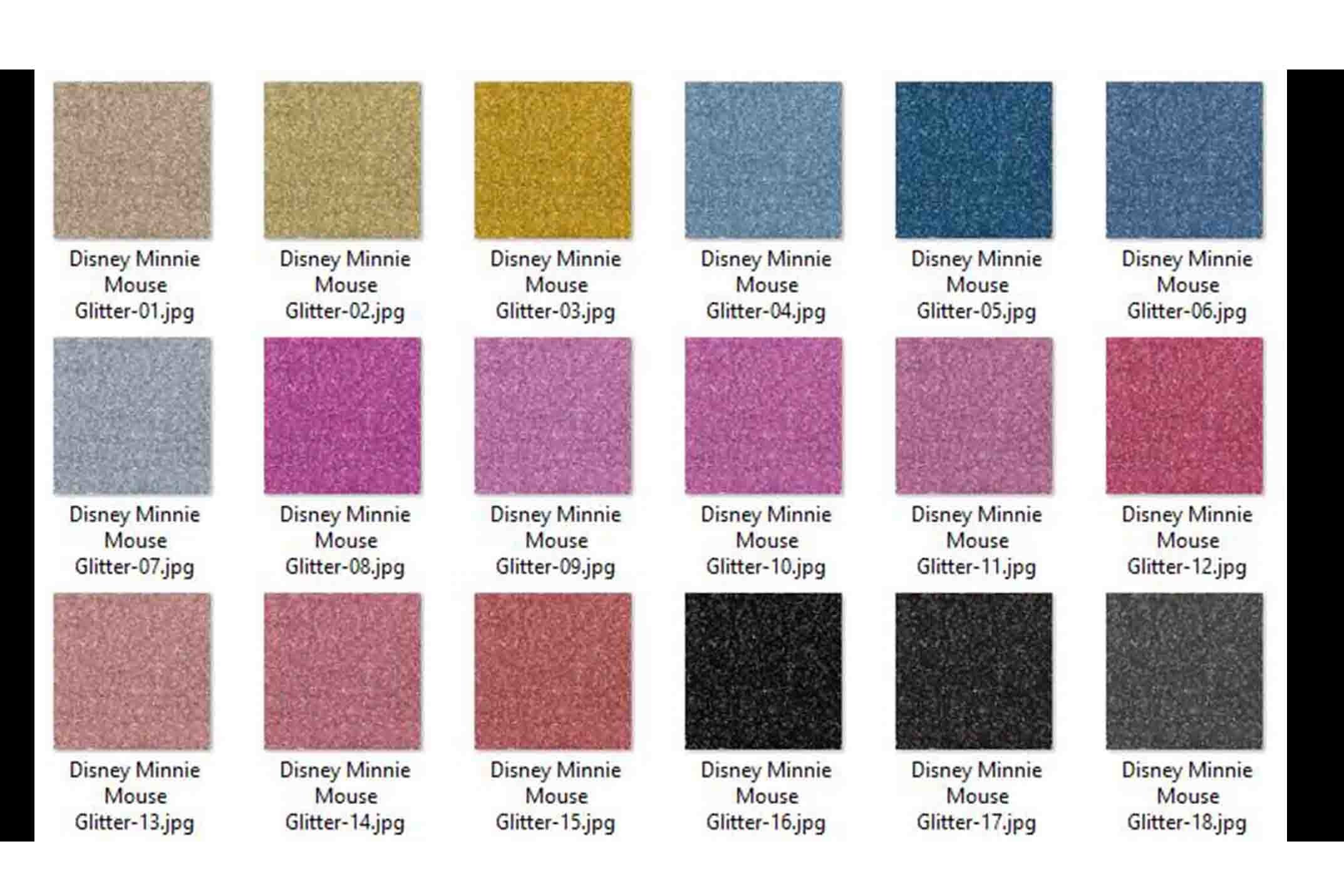 36 Glitter and Solid Color Princess Black, Pink and Blue (159436 ...