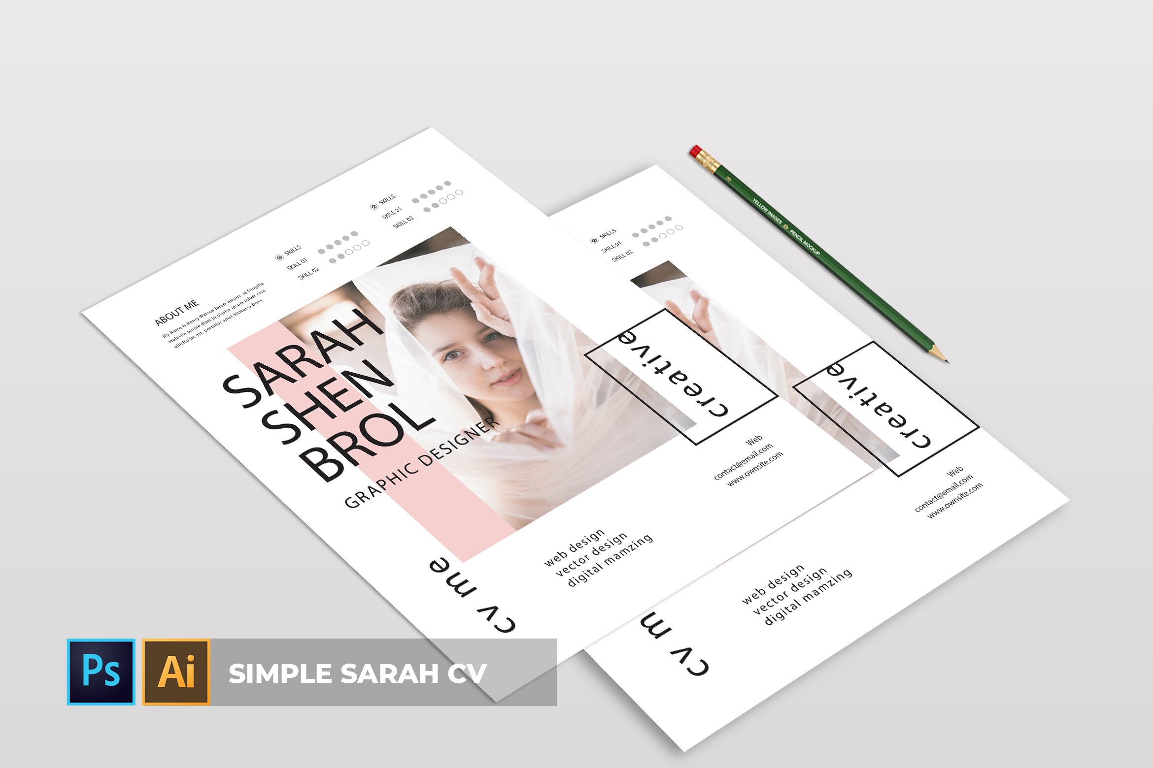 simple sarah | CV & Resume (777155) | Resume Templates | Design Bundles