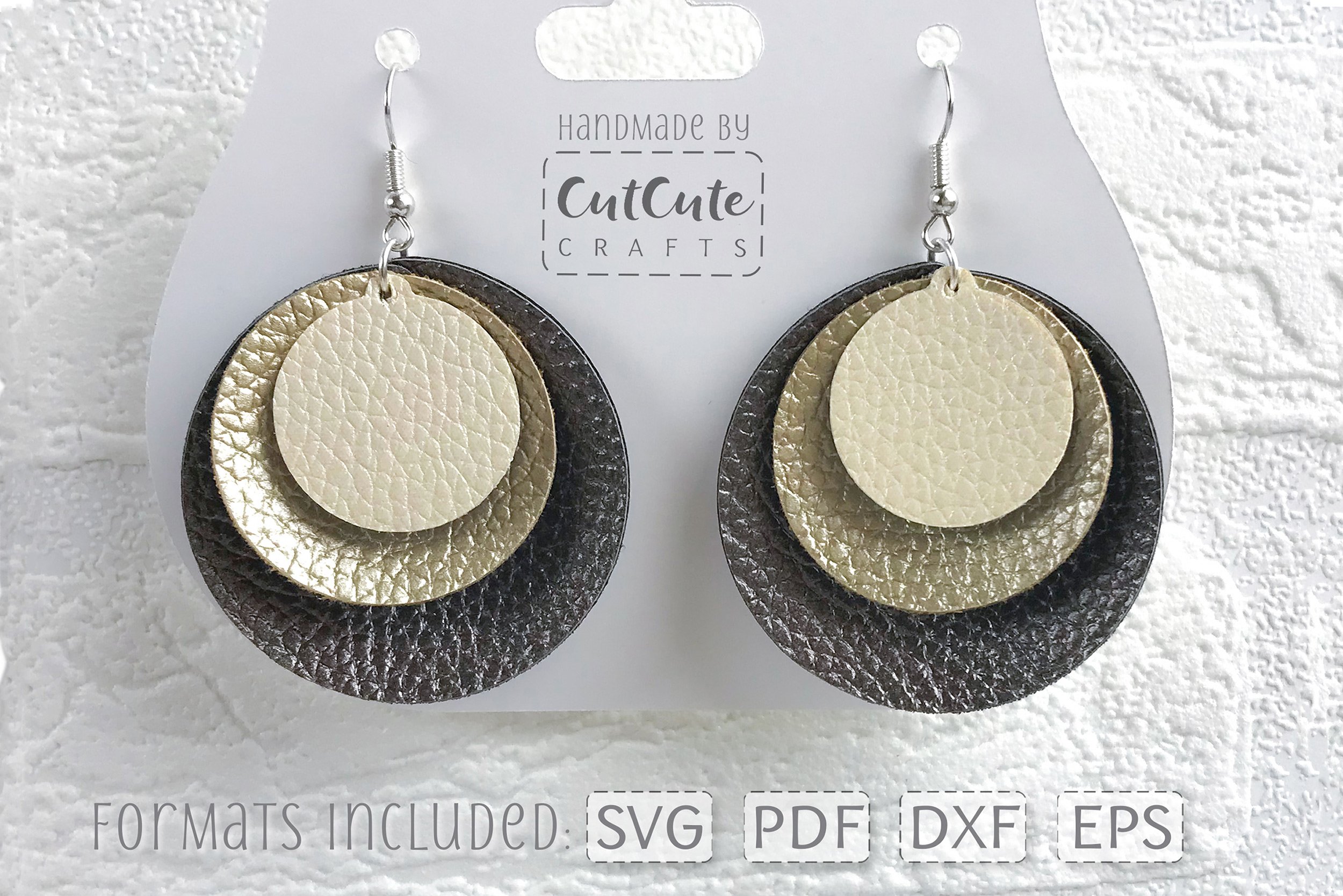 Circle 3D Layered Earring SVG Templates (1059054) | Cut Files | Design ...