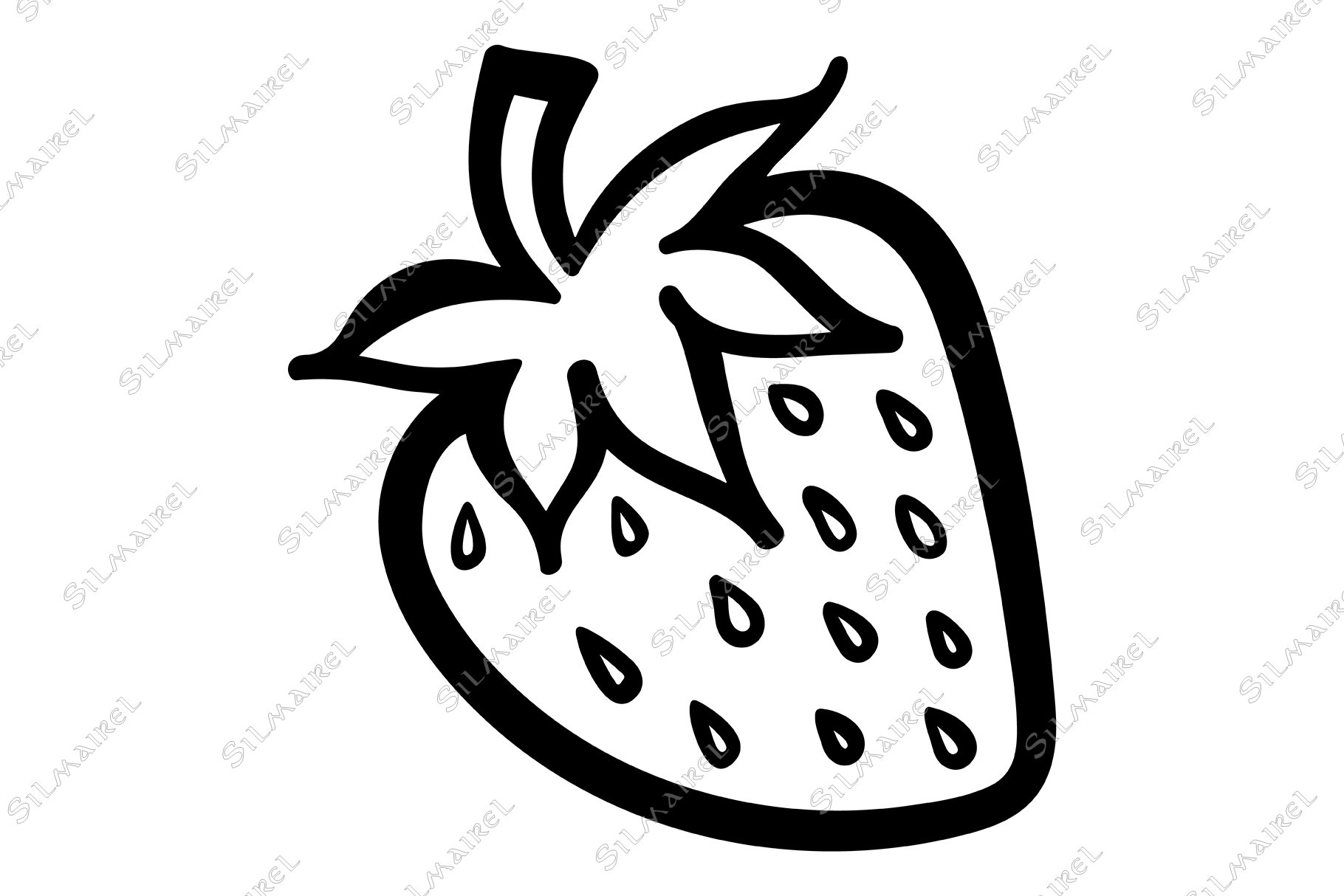 Strawberry Line Drawing