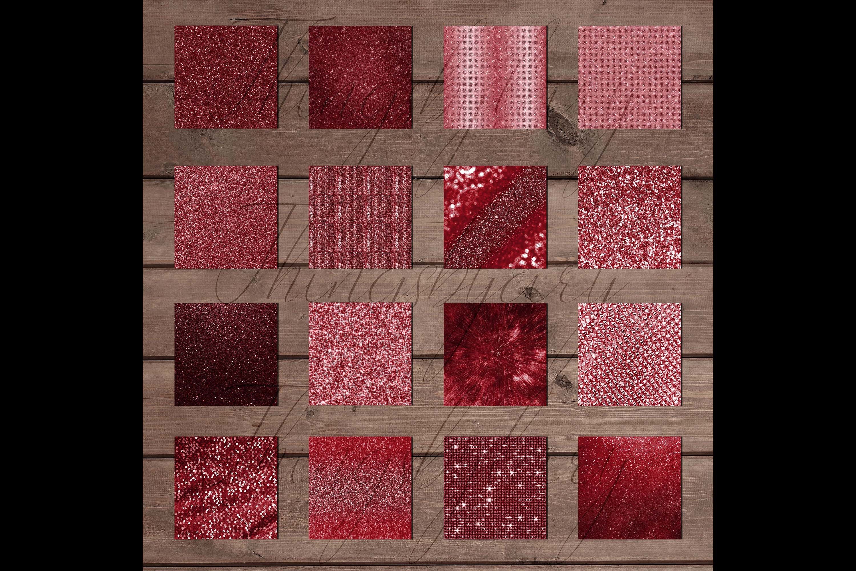42 Red Glitter Sequin Tinsel Shimmering Digital Papers (357346 ...