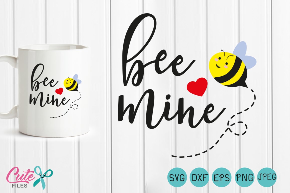 Bee Mine, Valentines day cutting file for crafters (51051) | Cut Files ...