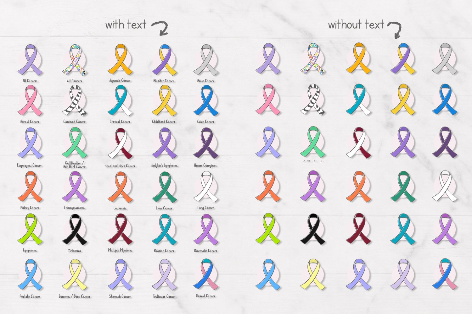 Cancer Awareness Ribbons