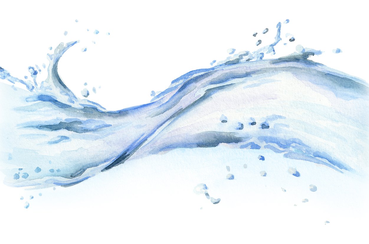 Water splash. Watercolor (132664) | Illustrations | Design Bundles