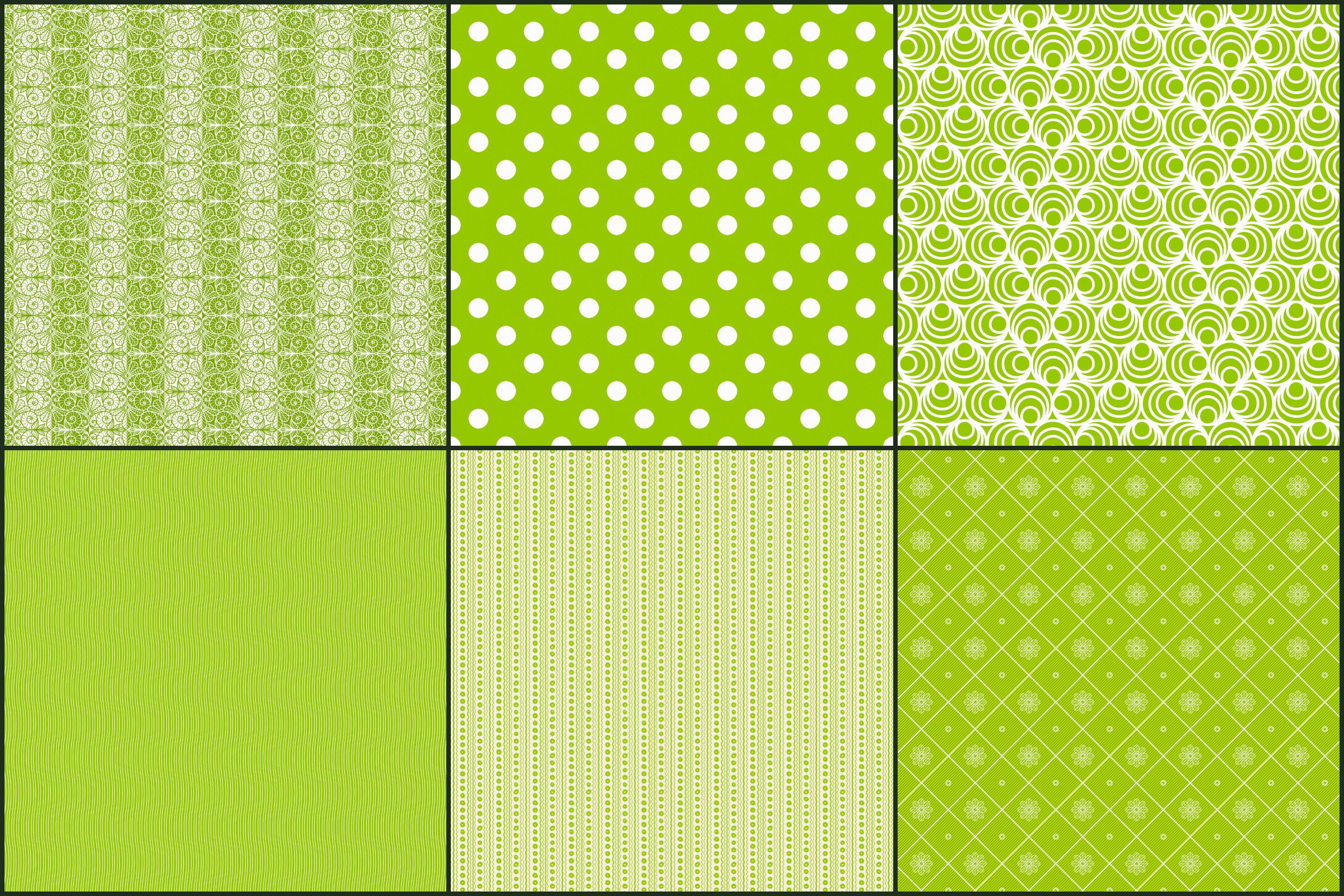 Lime Green Variety Digital Paper Pack (580828) | Patterns | Design Bundles