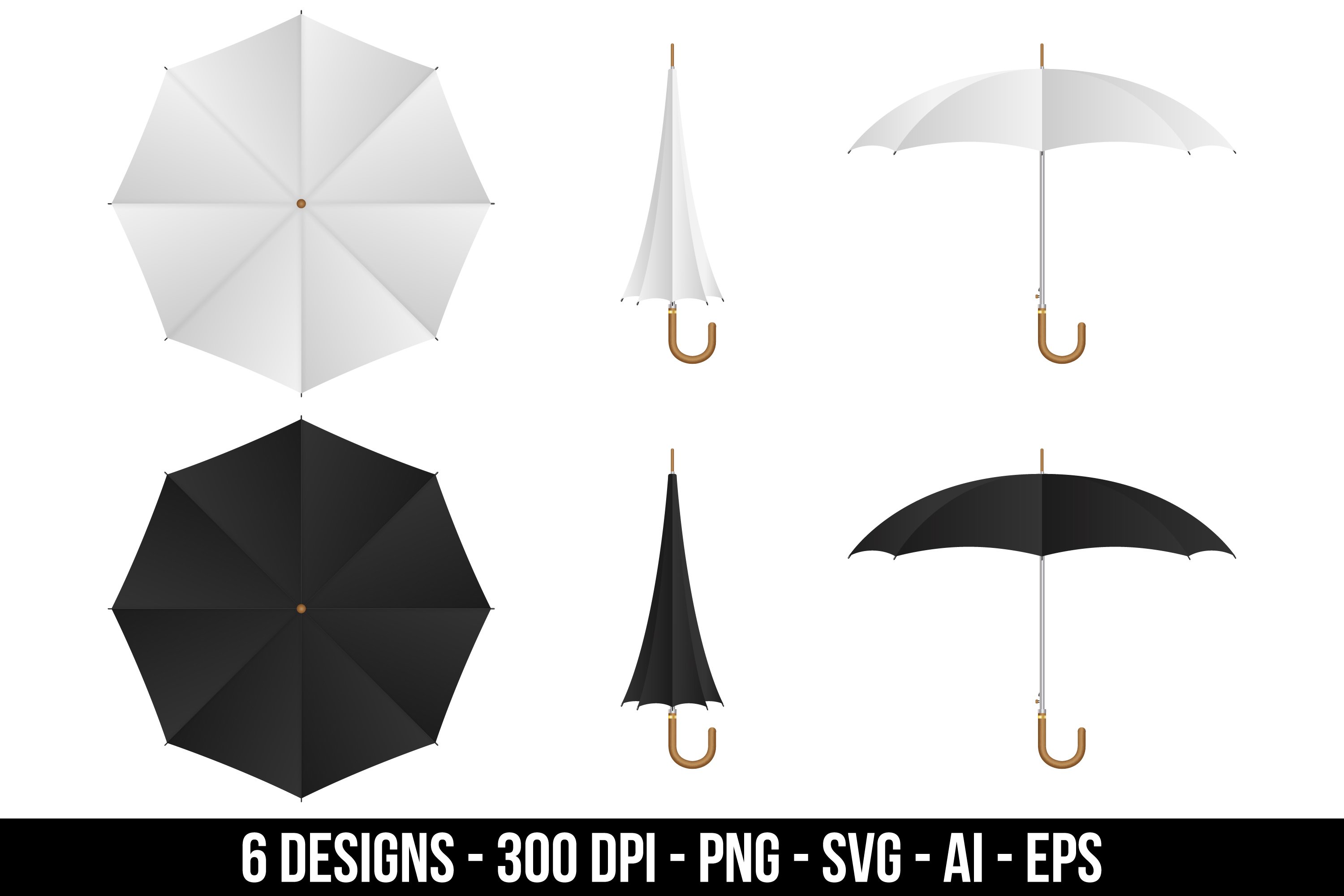 Umbrella clipart set.
