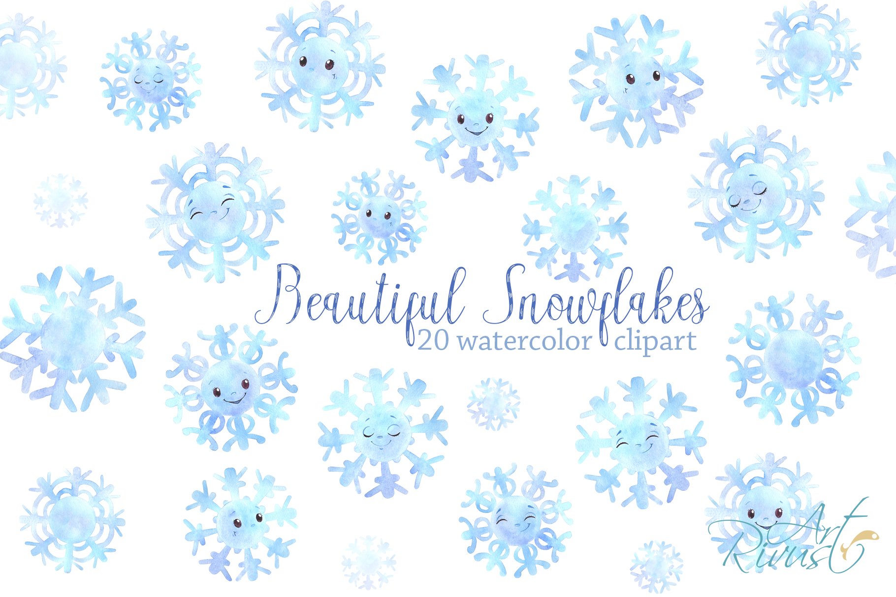 Cute snowflakes clipart PNG download. Christmas clip art. (355277 ...