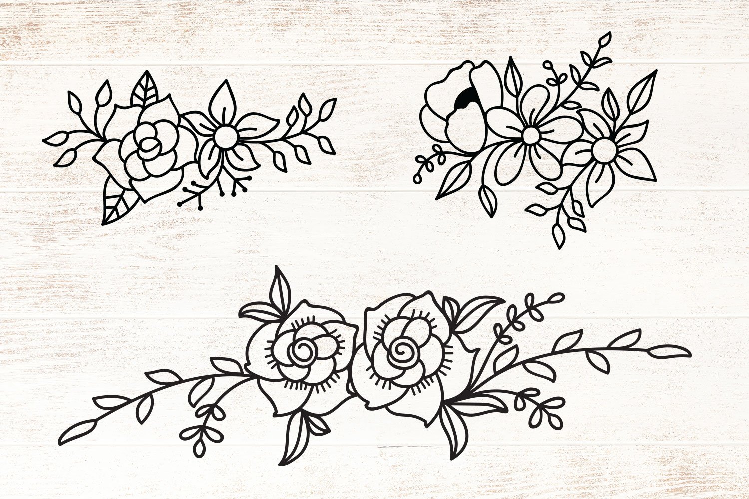 Flowers SVG Set of 8 - Floral SVG (487426) | SVGs | Design Bundles
