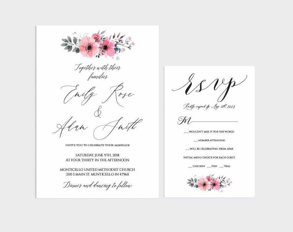 Wedding Invitation Template (226881) | Card Making | Design Bundles