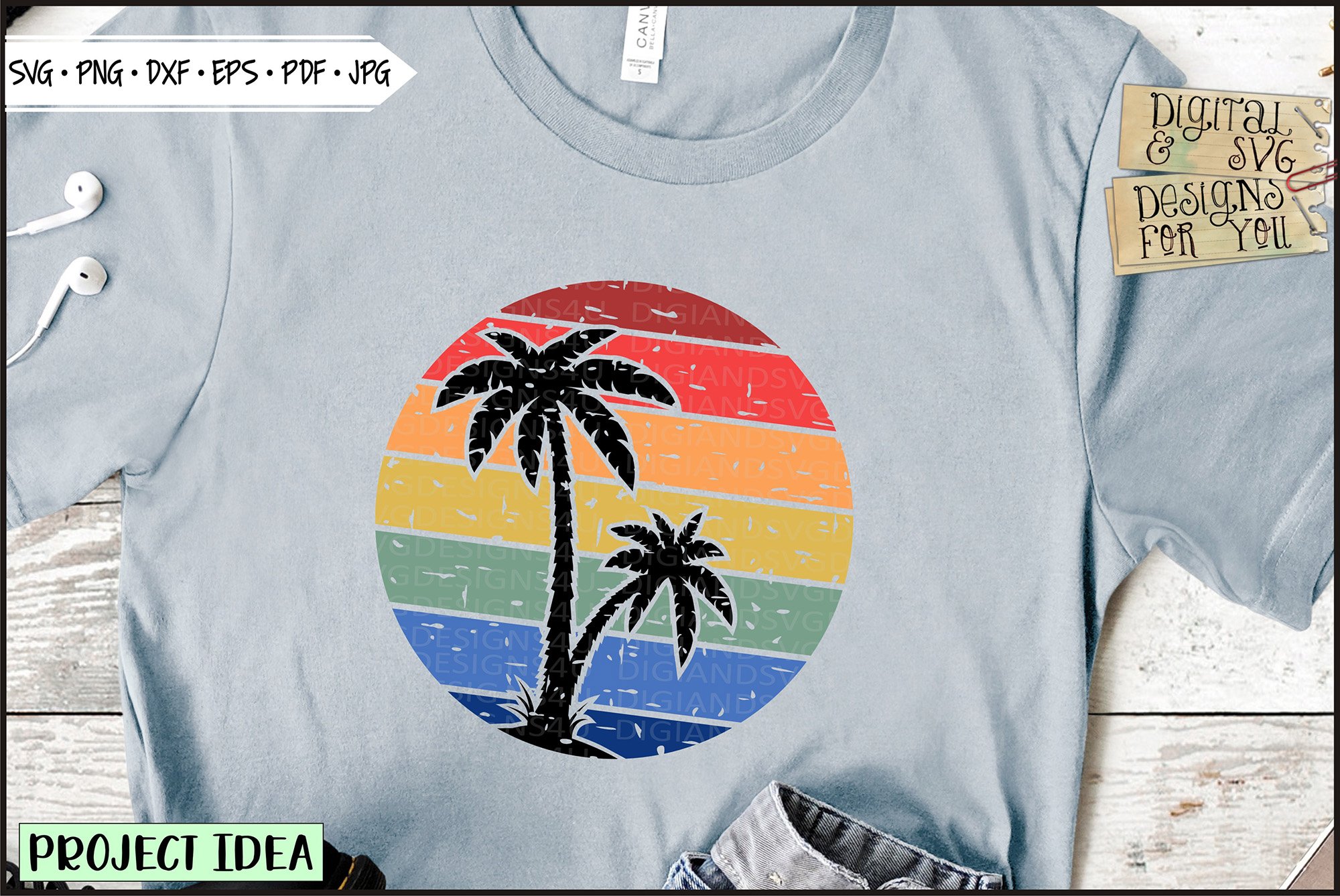 Retro Beach | Vintage Beach | Palm Tree svg (766016) | Cut Files ...