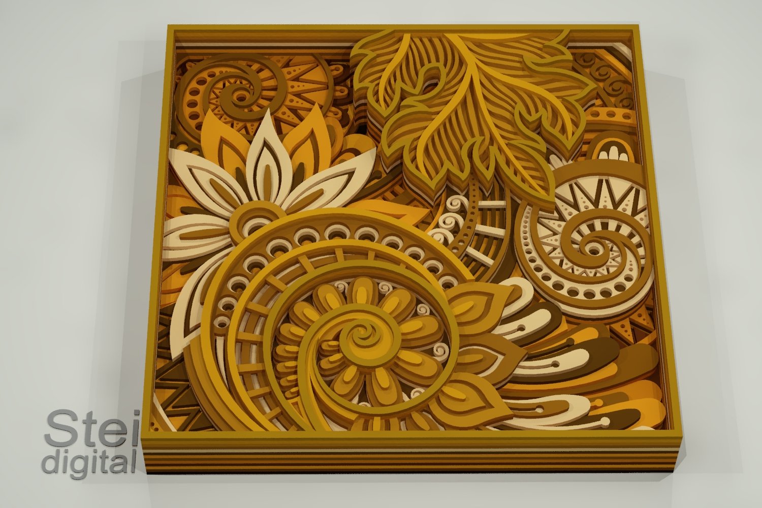 3d Flowers mandala Cricut SVG, Floral laser cut DXF file F1. (1129406 ...