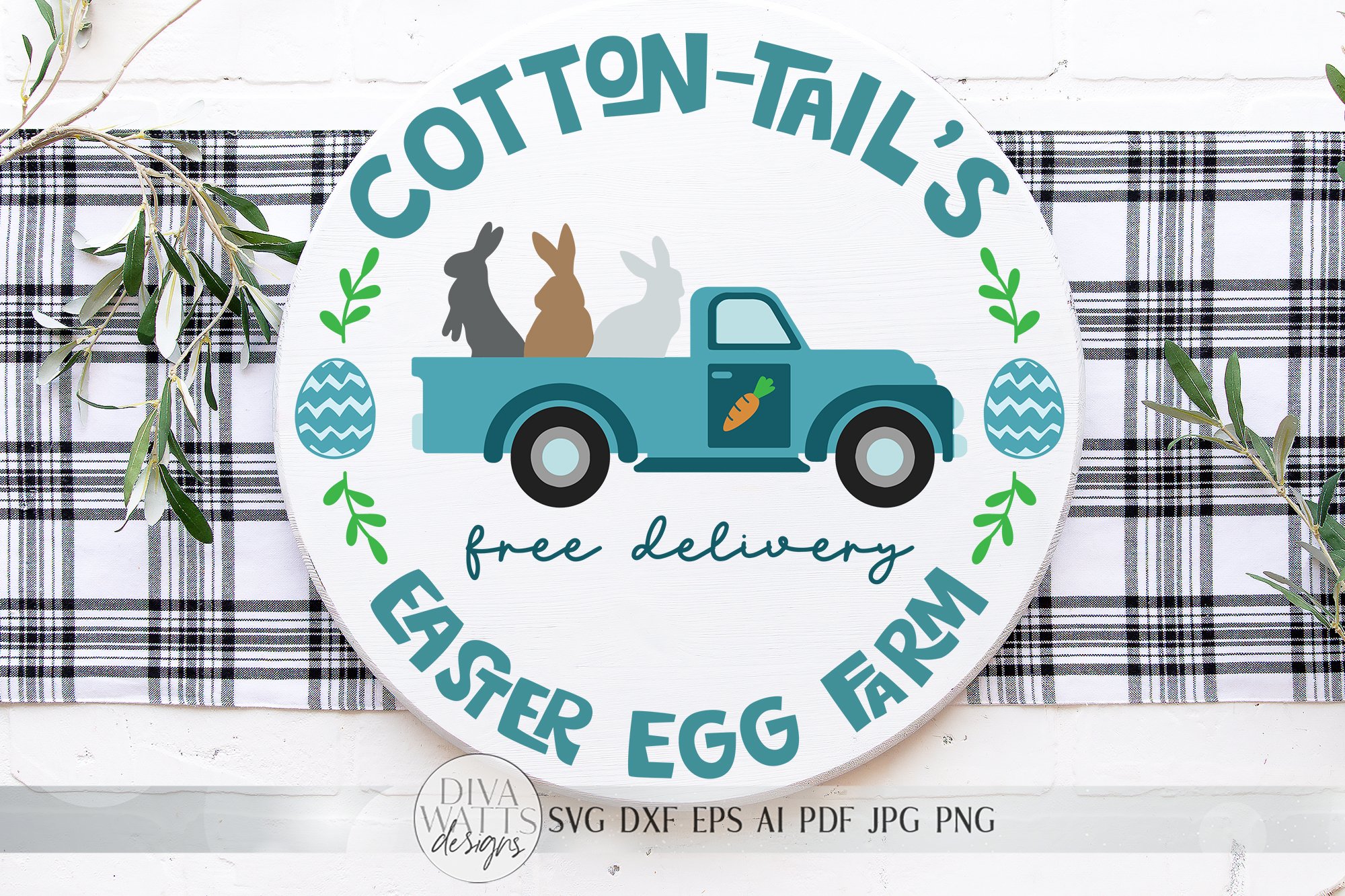 Clip Art & Image Files Rustic Easter svg. Peter Cottontails Bed and ...