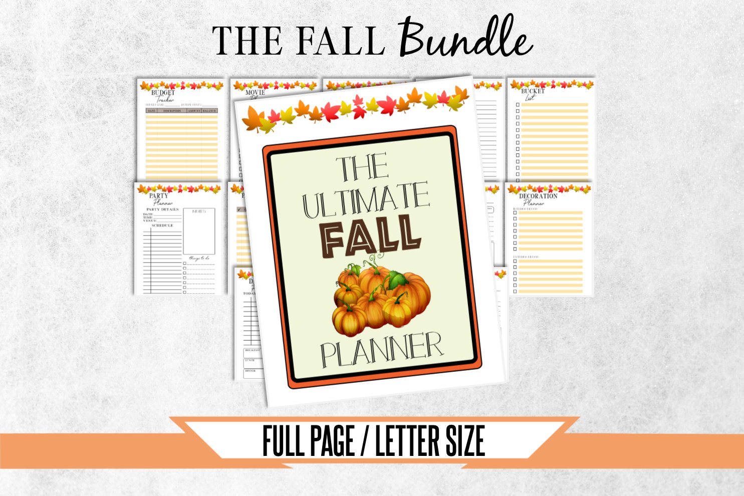 Fall or Autumn Season Bundle Printable Planner Pages (368553) | Digital ...