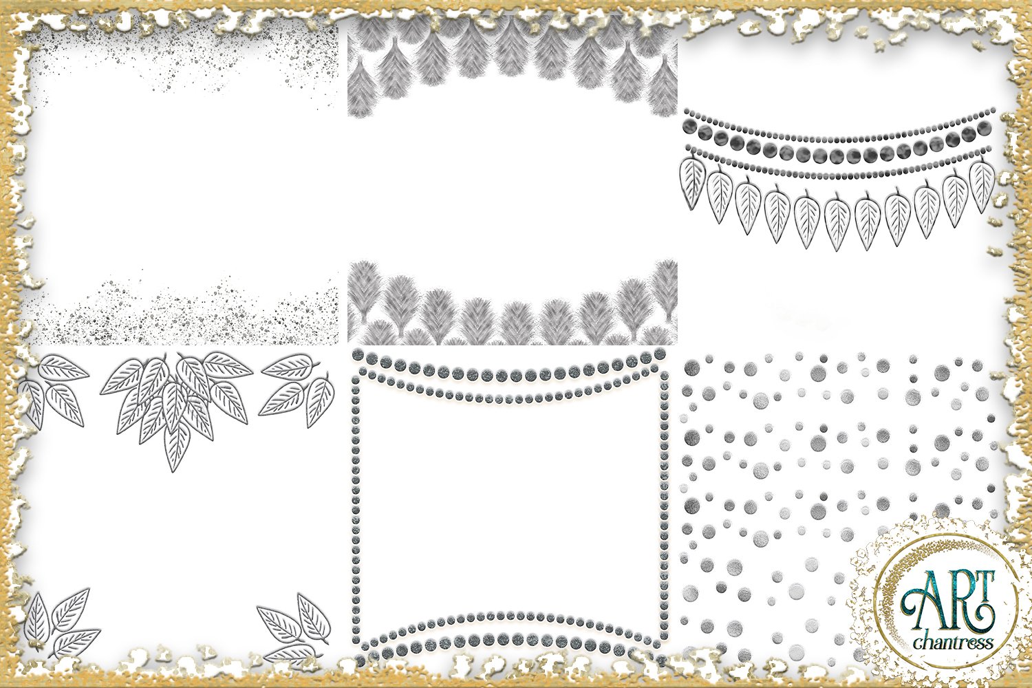 Luxury Silver Glitter Seamless Digital Papers,Border,Overlay (140937 ...