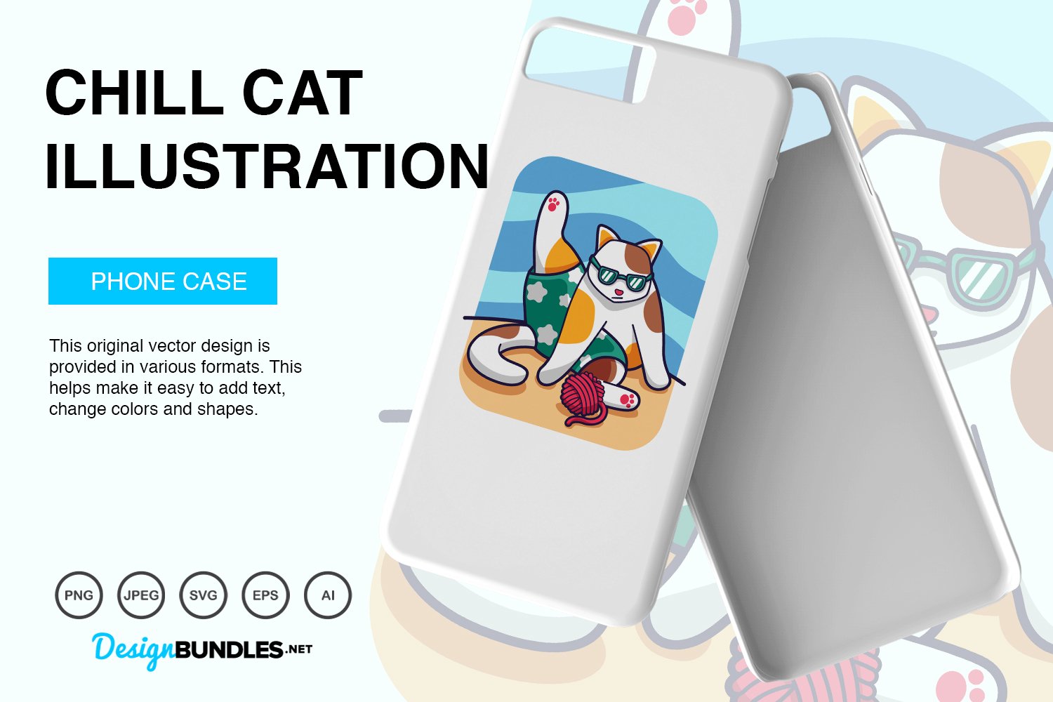 Chill Cat Illustration Vector Illustration